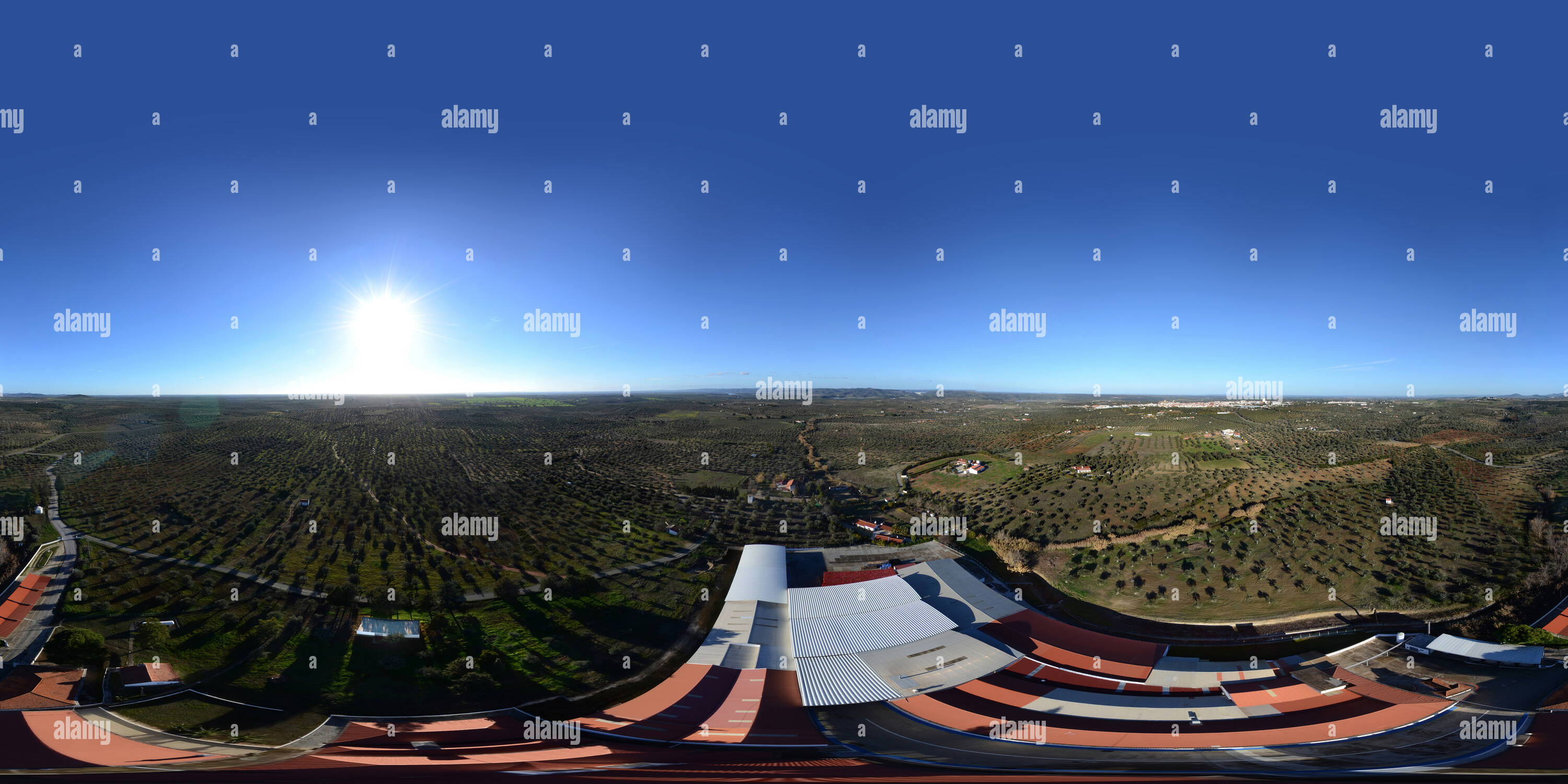360° view of Aerial 360º castello water factory - Alamy