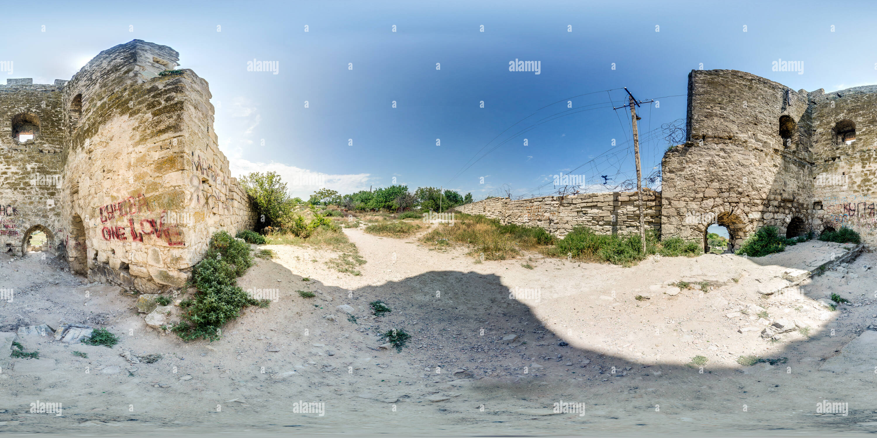 360° view of Tower Crisco (Christ) in 1348 (Feodosia - Alamy