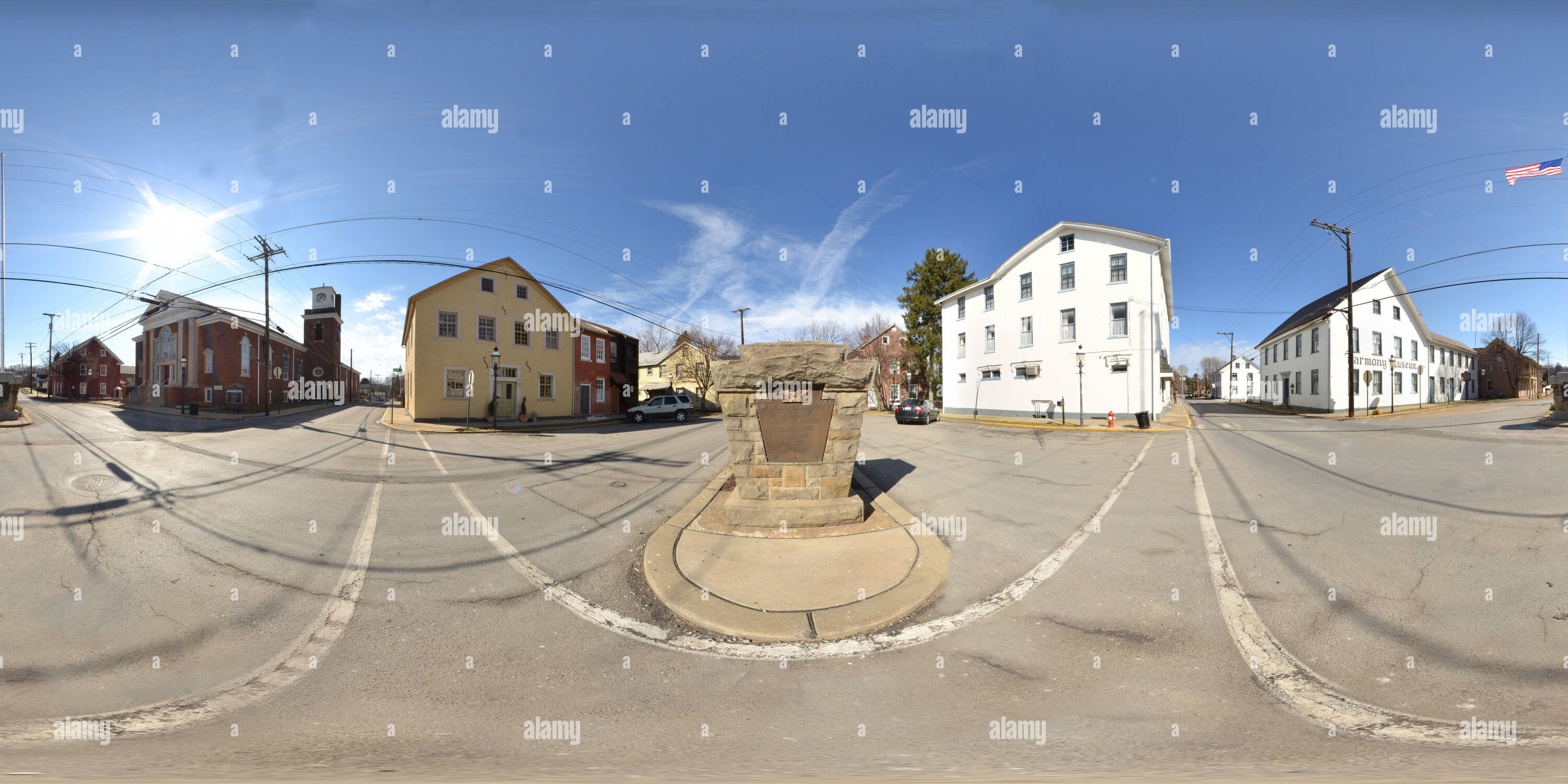 360° view of Harmony, Pennsylvania (Historic Town Square - Alamy