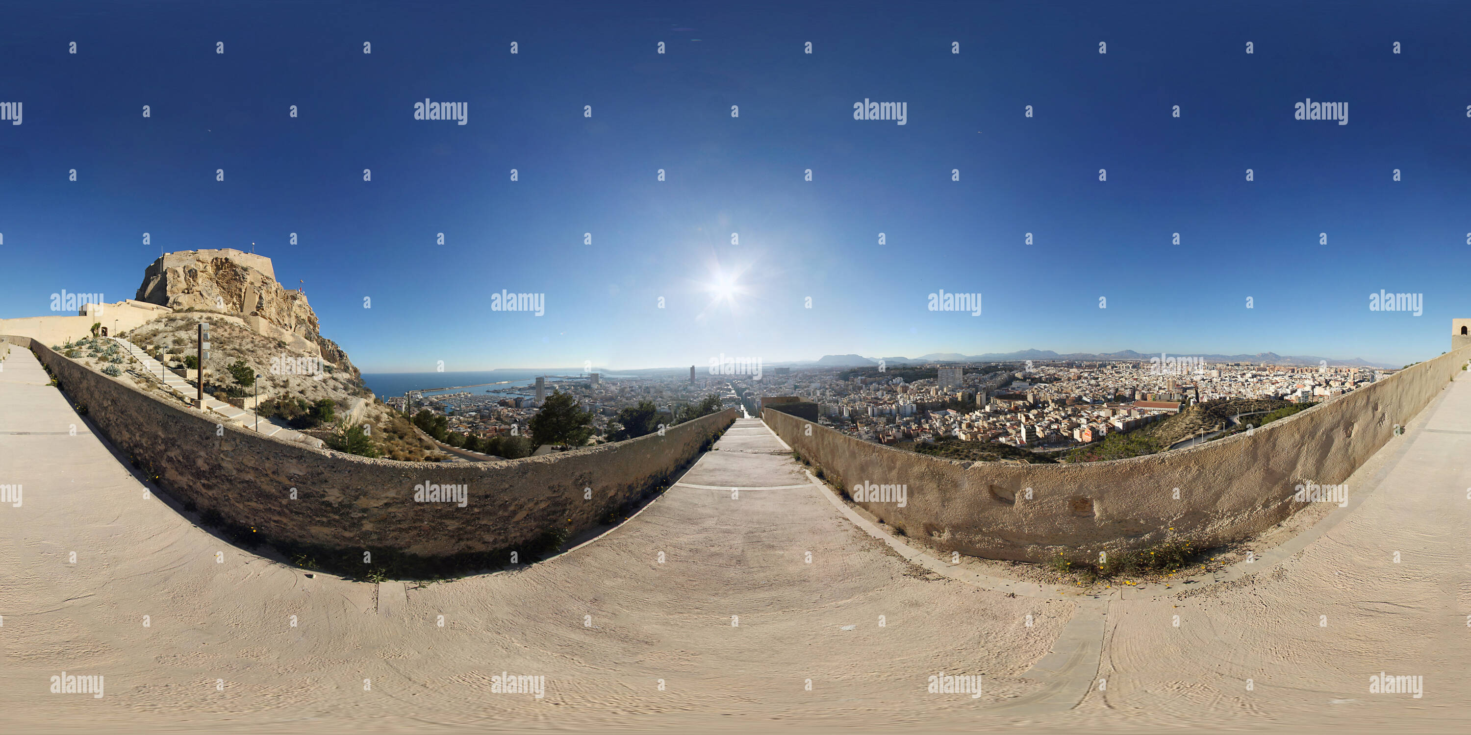 360° view of Bajada Castillo Santa Barbara - Alamy