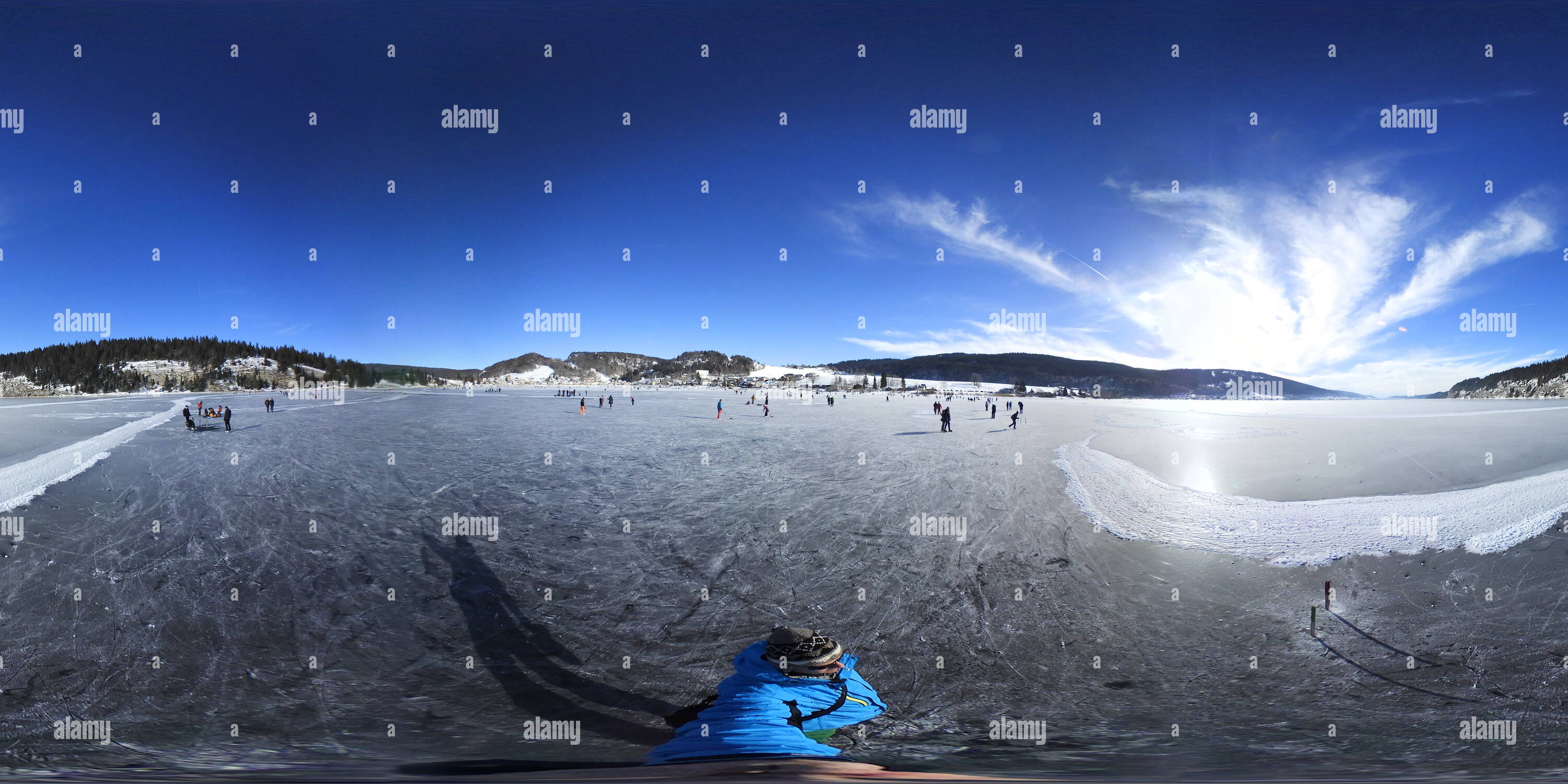 360° view of Lac de Joux - Alamy