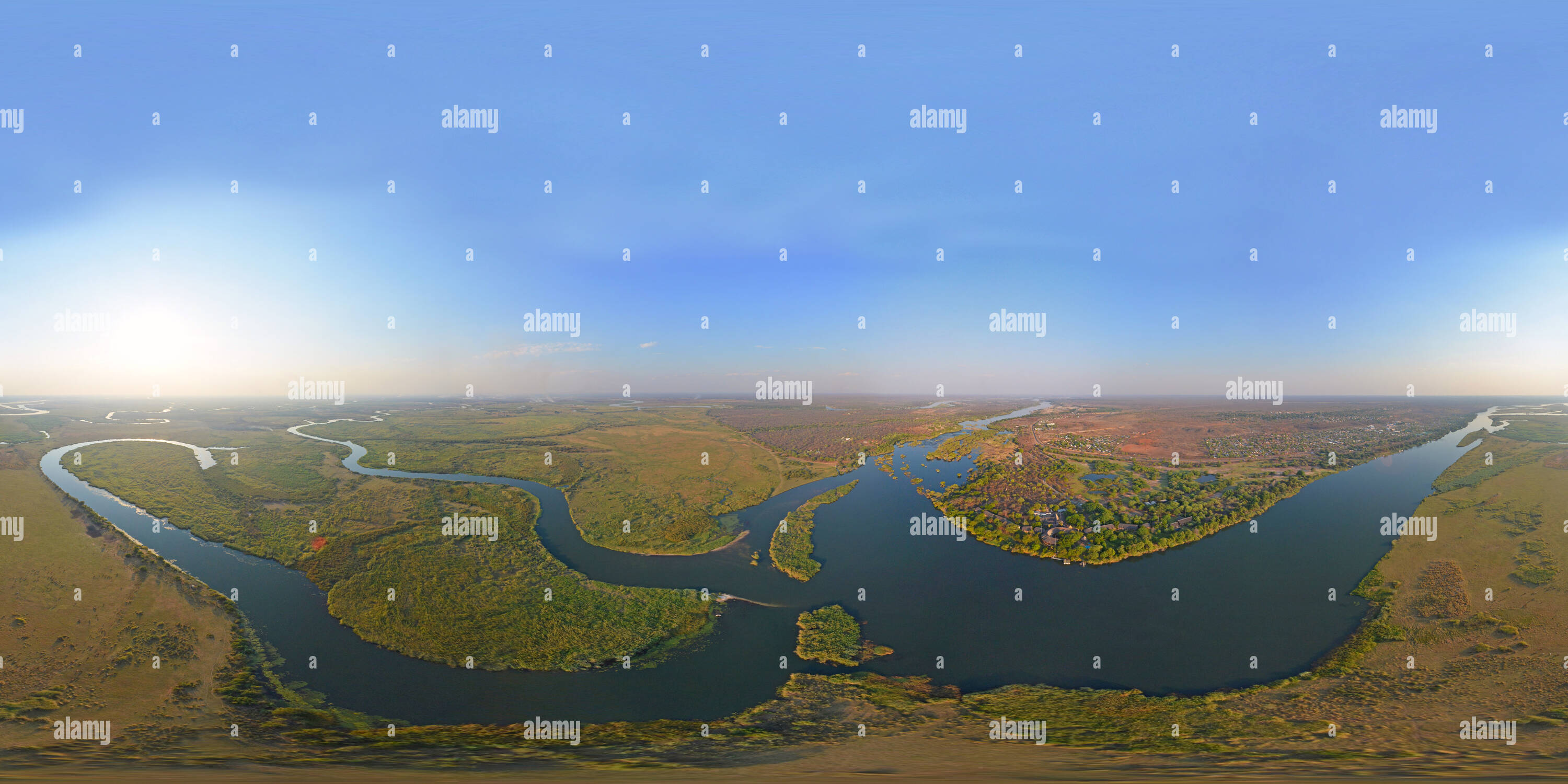 360° view of Aerial view Chobe River - Botswana - Alamy