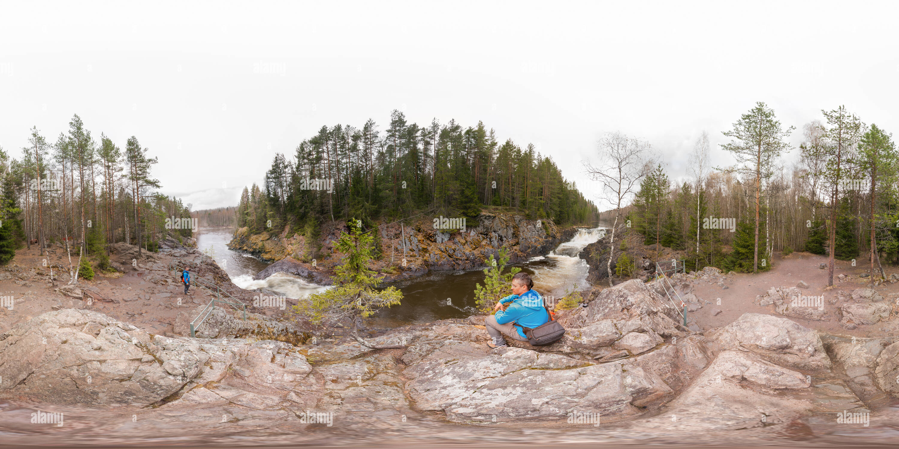 360° view of Kivach waterfalls in Karelia - Alamy