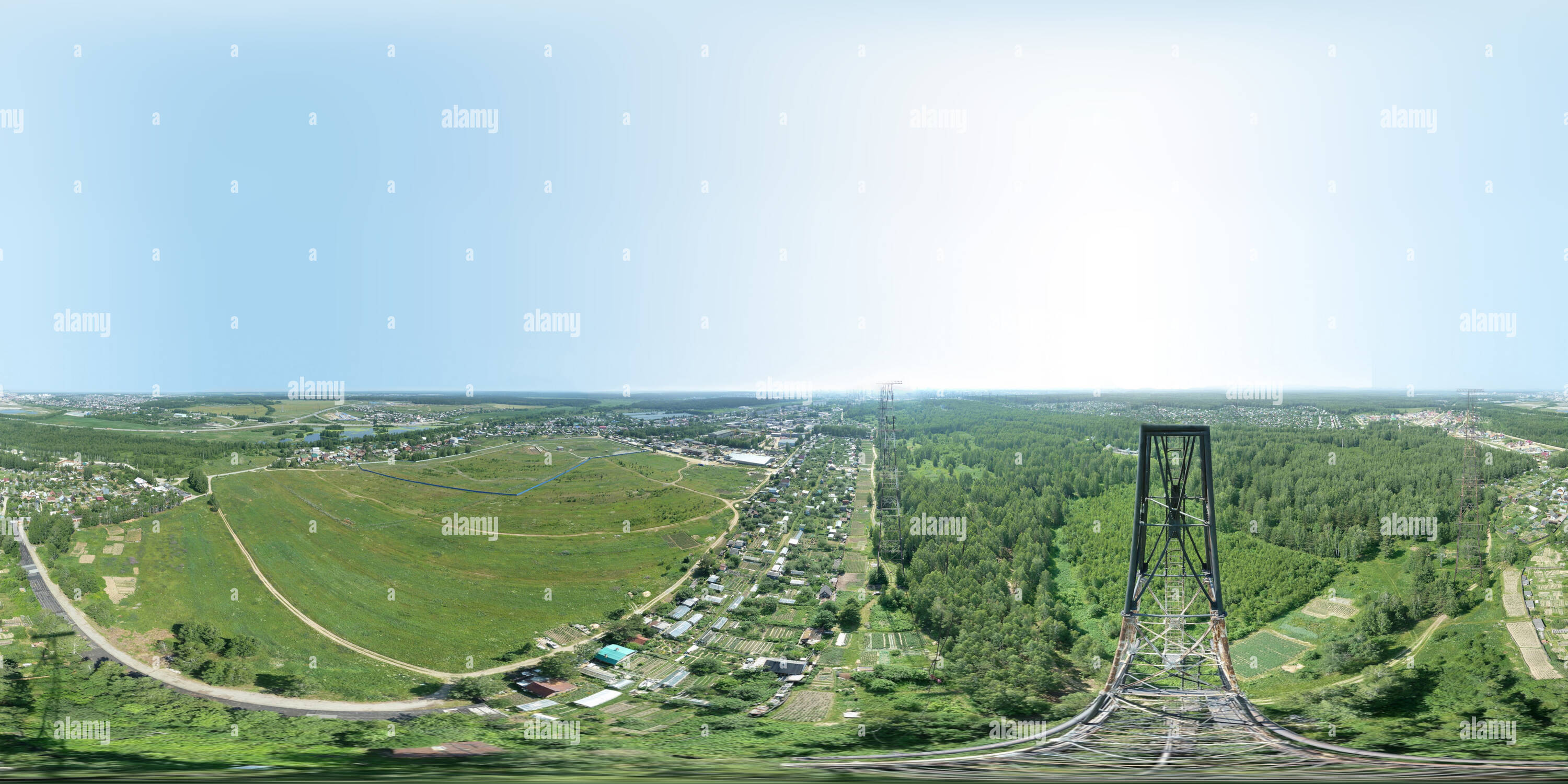 360° view of Over antennas field - Alamy
