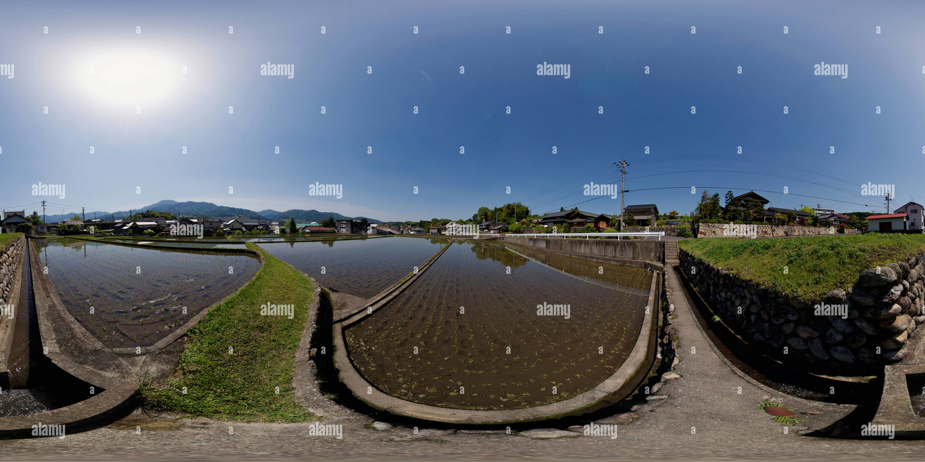 360° view of Rice Field in Nakatsugawa - Alamy