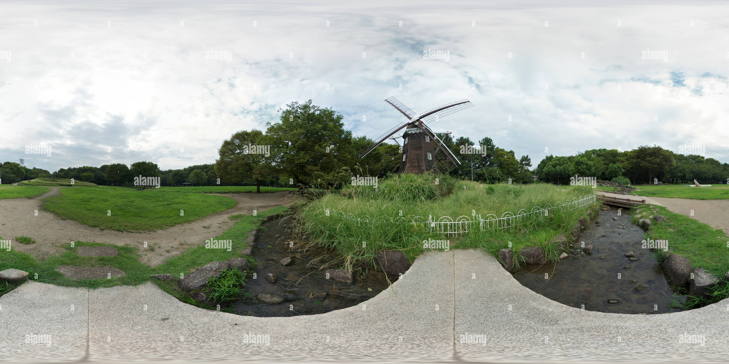 360° view of Meijo Koen Windmill - Alamy