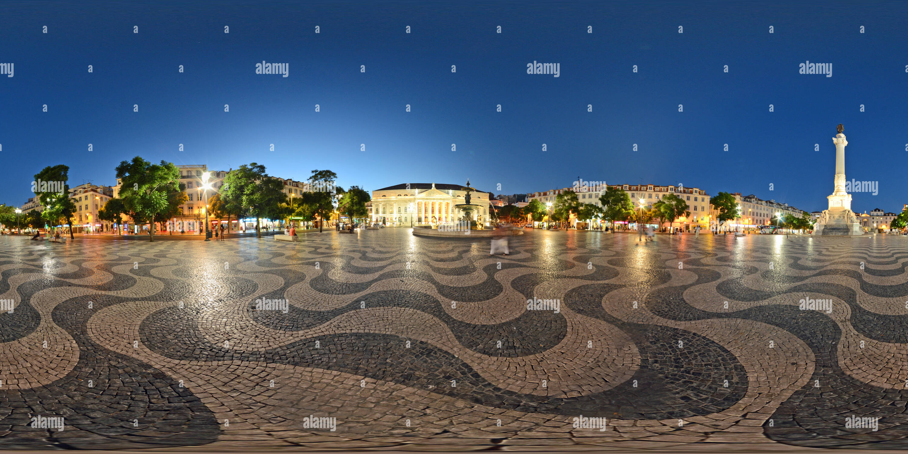 360° view of Rossio Square, Lisbon - Alamy