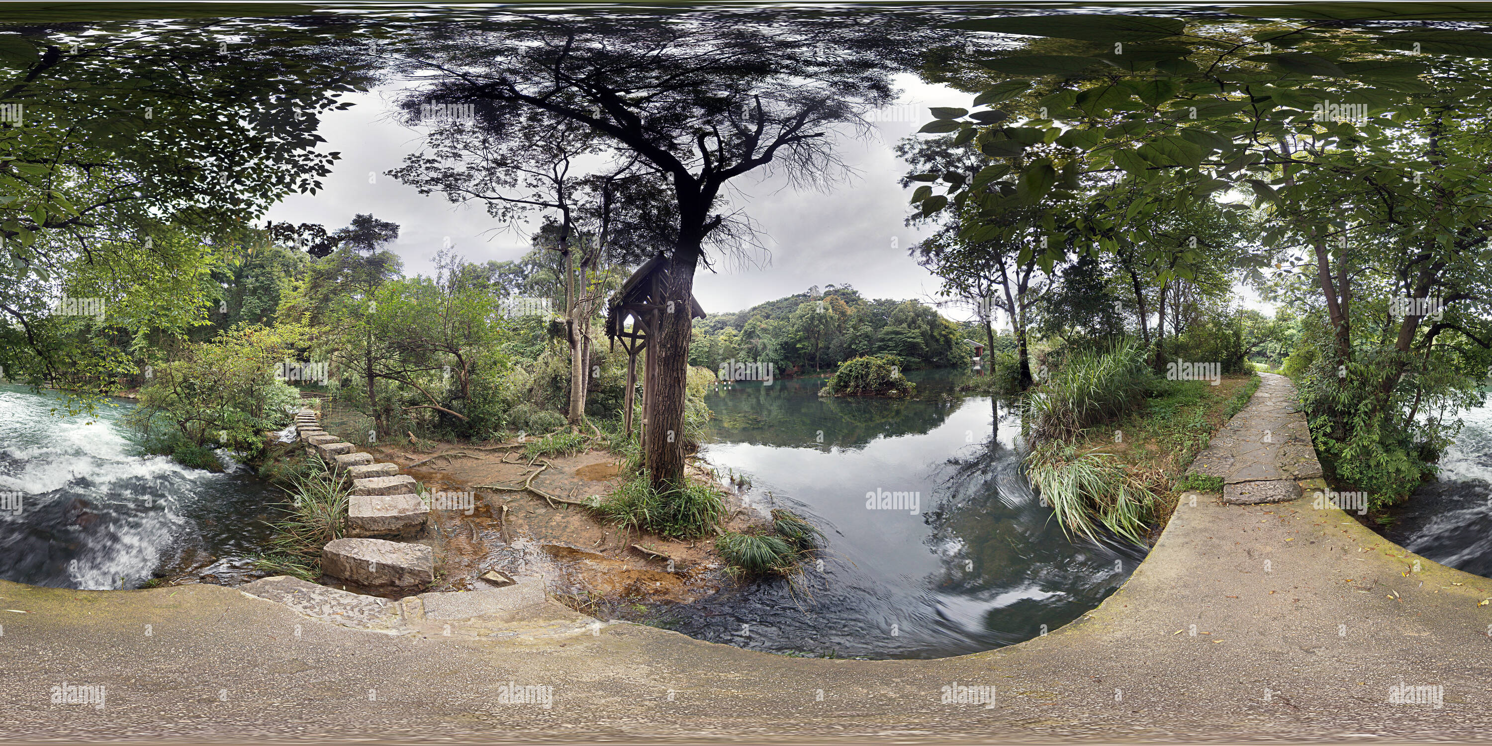 360° view of Huaxi river stone bridge,Guiyang - Alamy