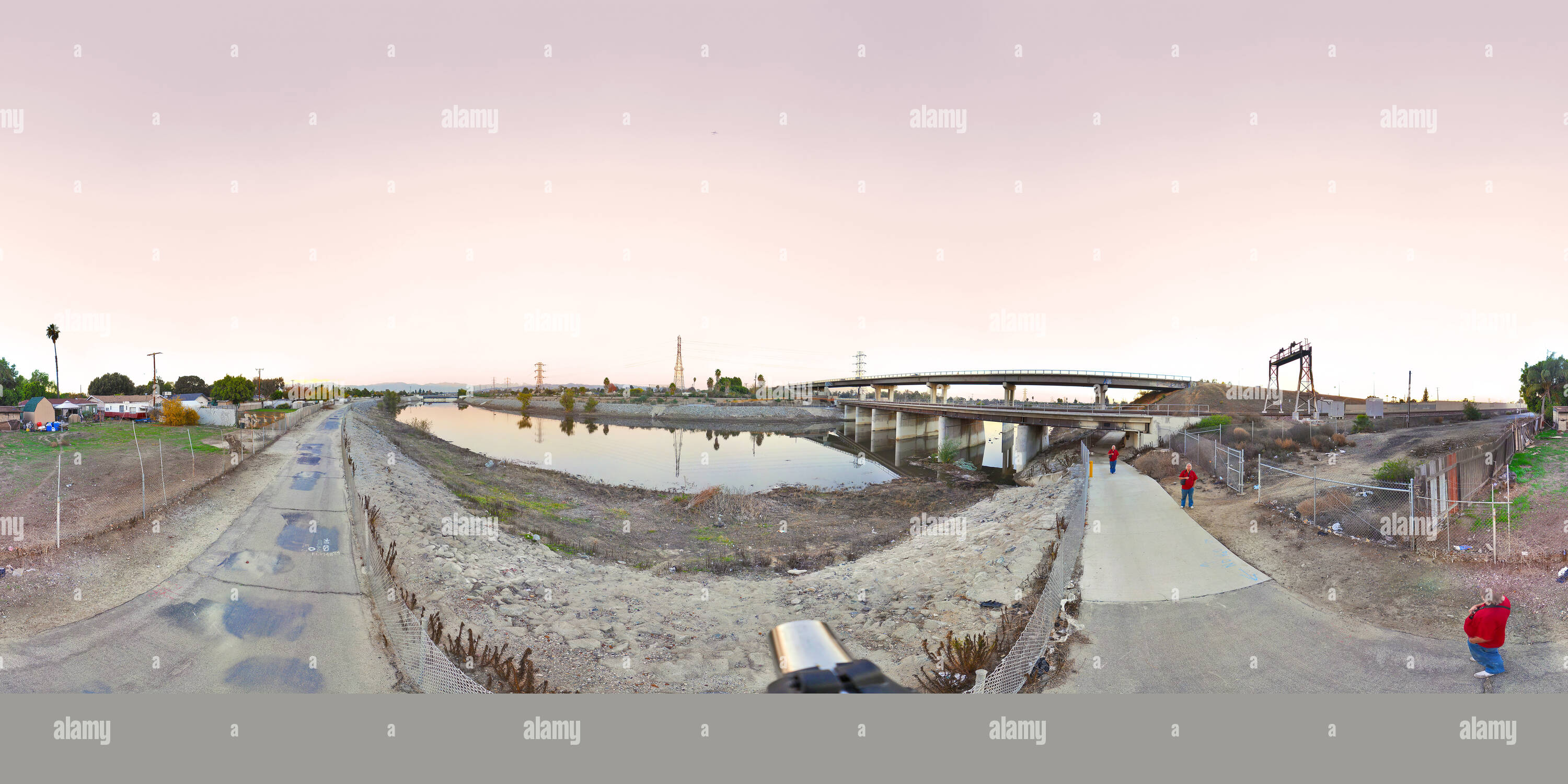 360° view of View of the Slauson Ave. Viaduct from the San Gabriel ...