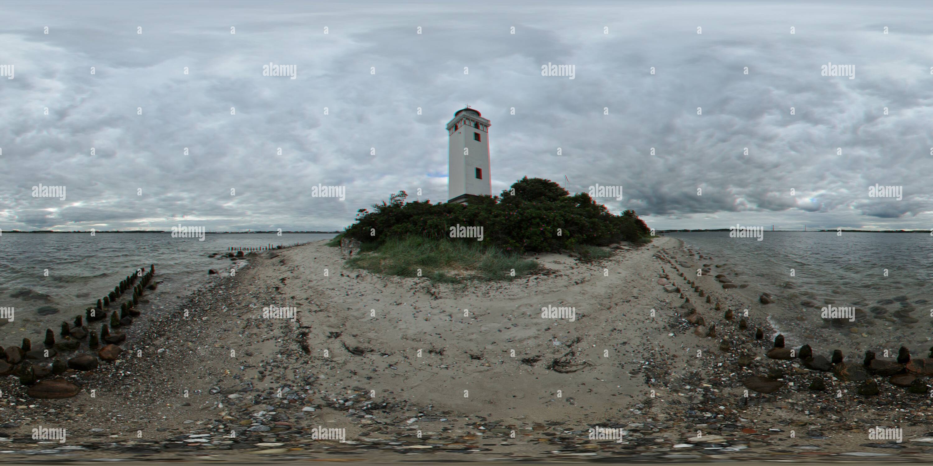 360° view of Strib Lighthouse - 3D anaglyph - Alamy