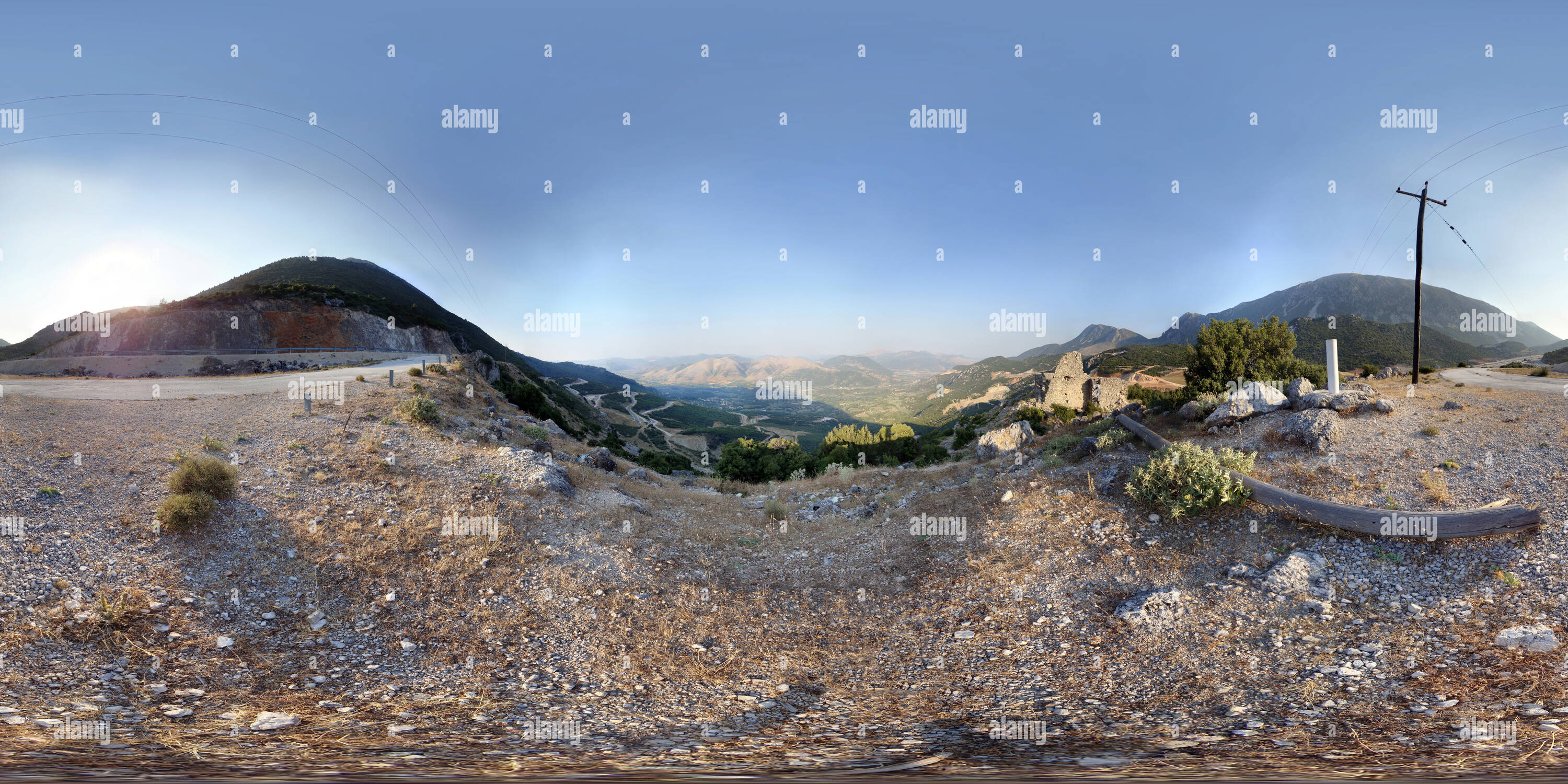 360° view of Plain of Paramythia - Alamy