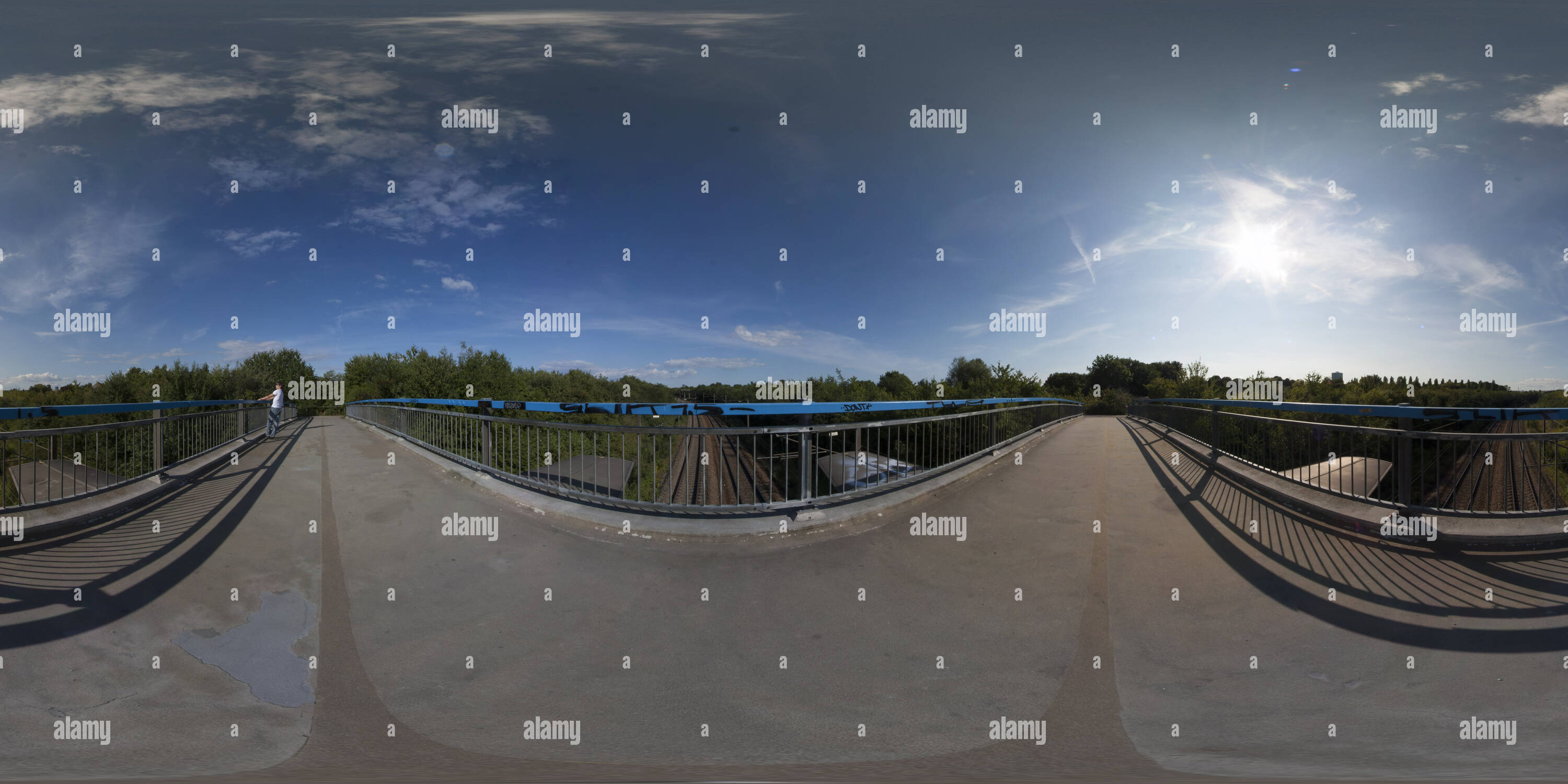 360° view of Waiting for the train in Valbyparken - Alamy