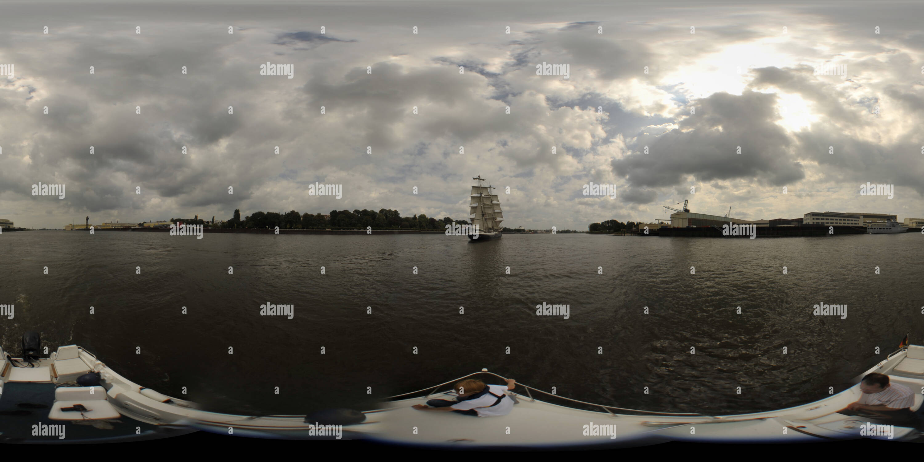 360° view of The Barque Mercedes on the river Weser - Alamy