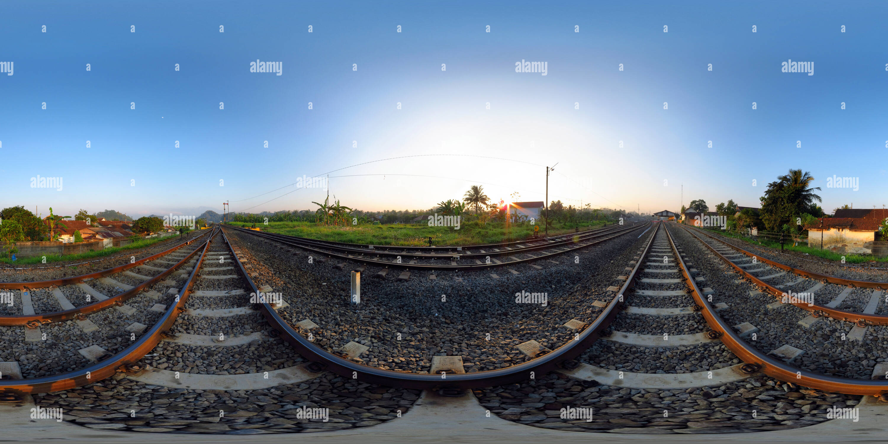 360° view of Glowing Railway - Kalisat, Jember - Alamy