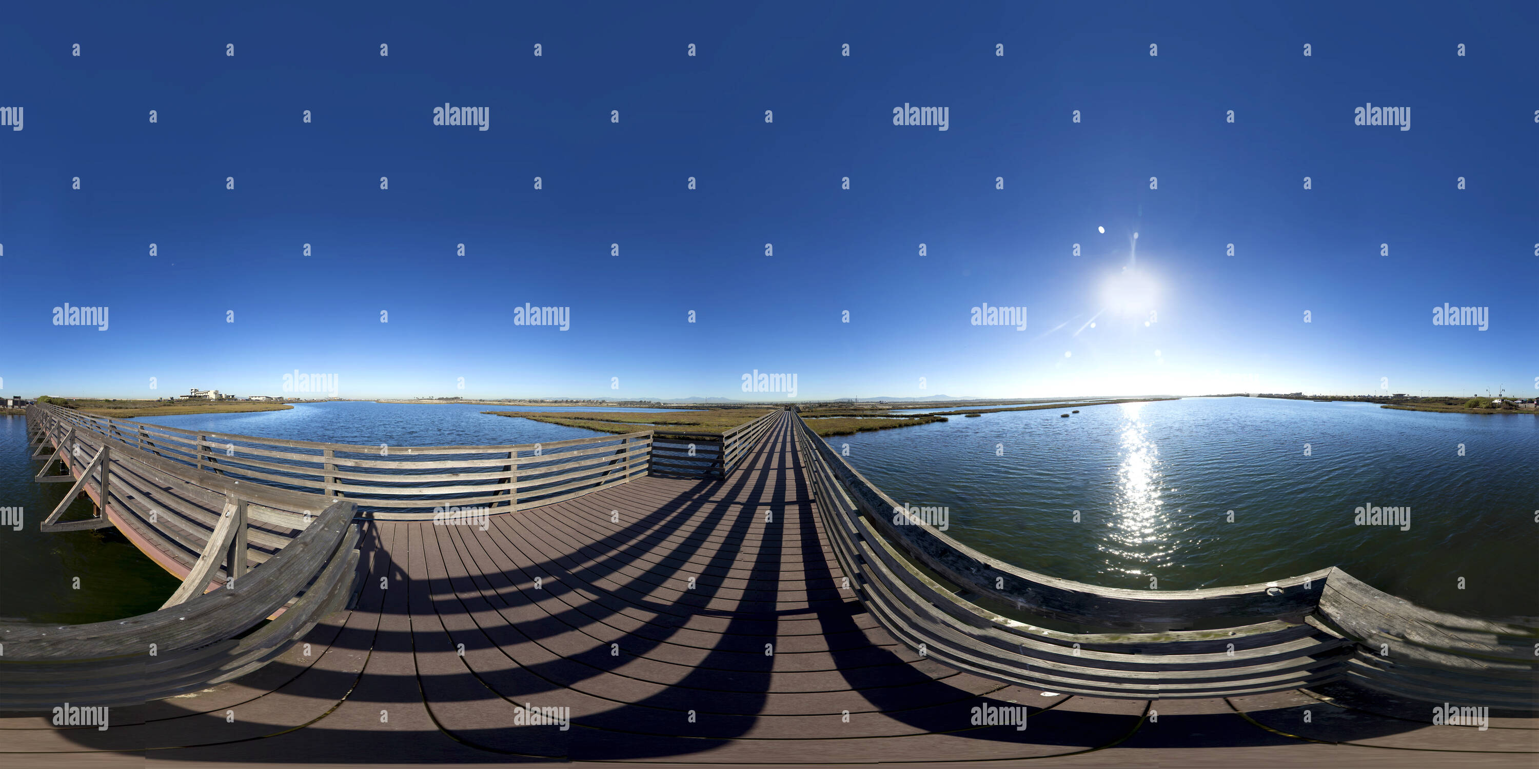 360° view of Bolsa Chica Wetland bridge - Alamy