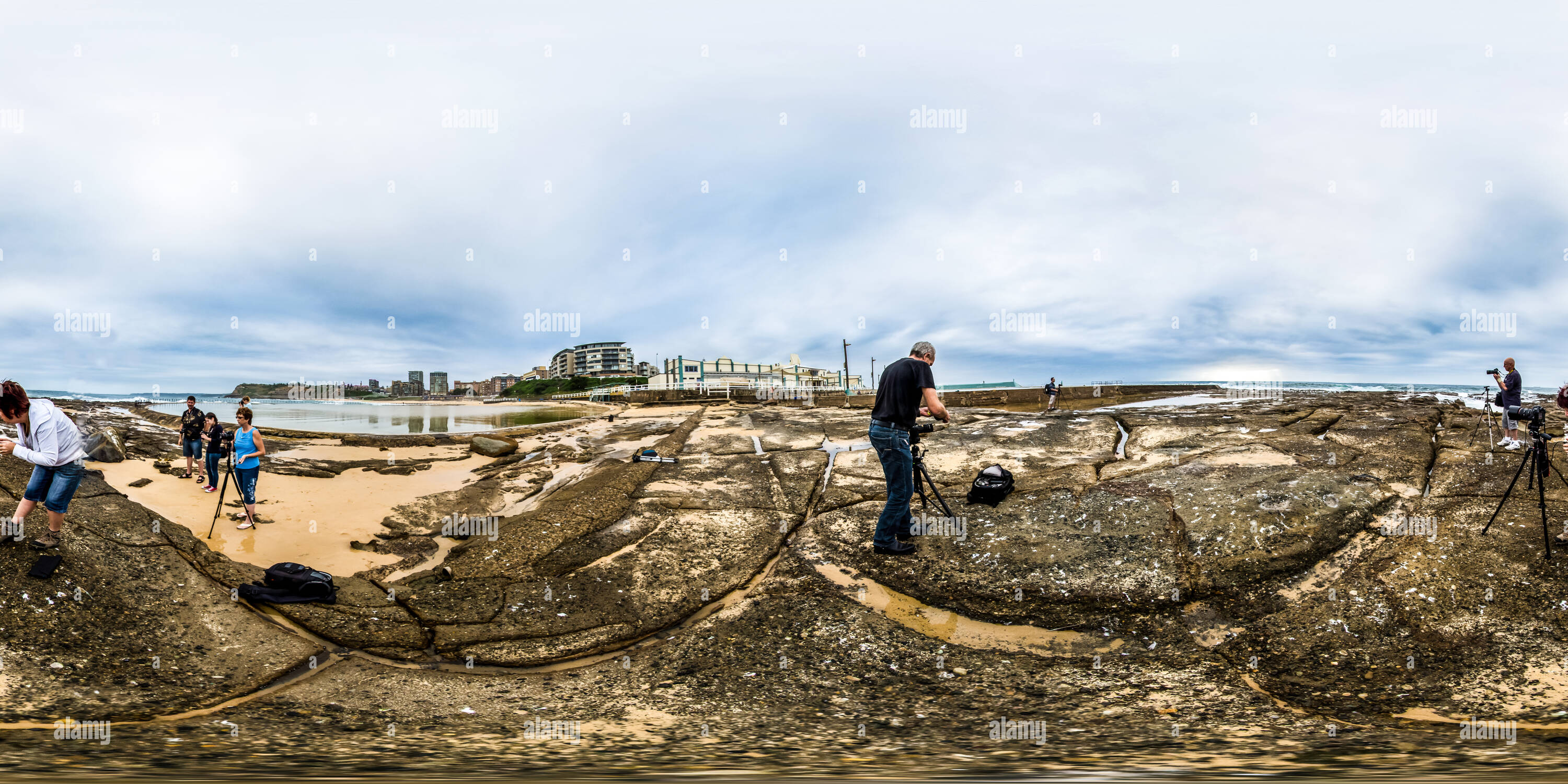 360° view of newcastle beach nsw australia - Alamy