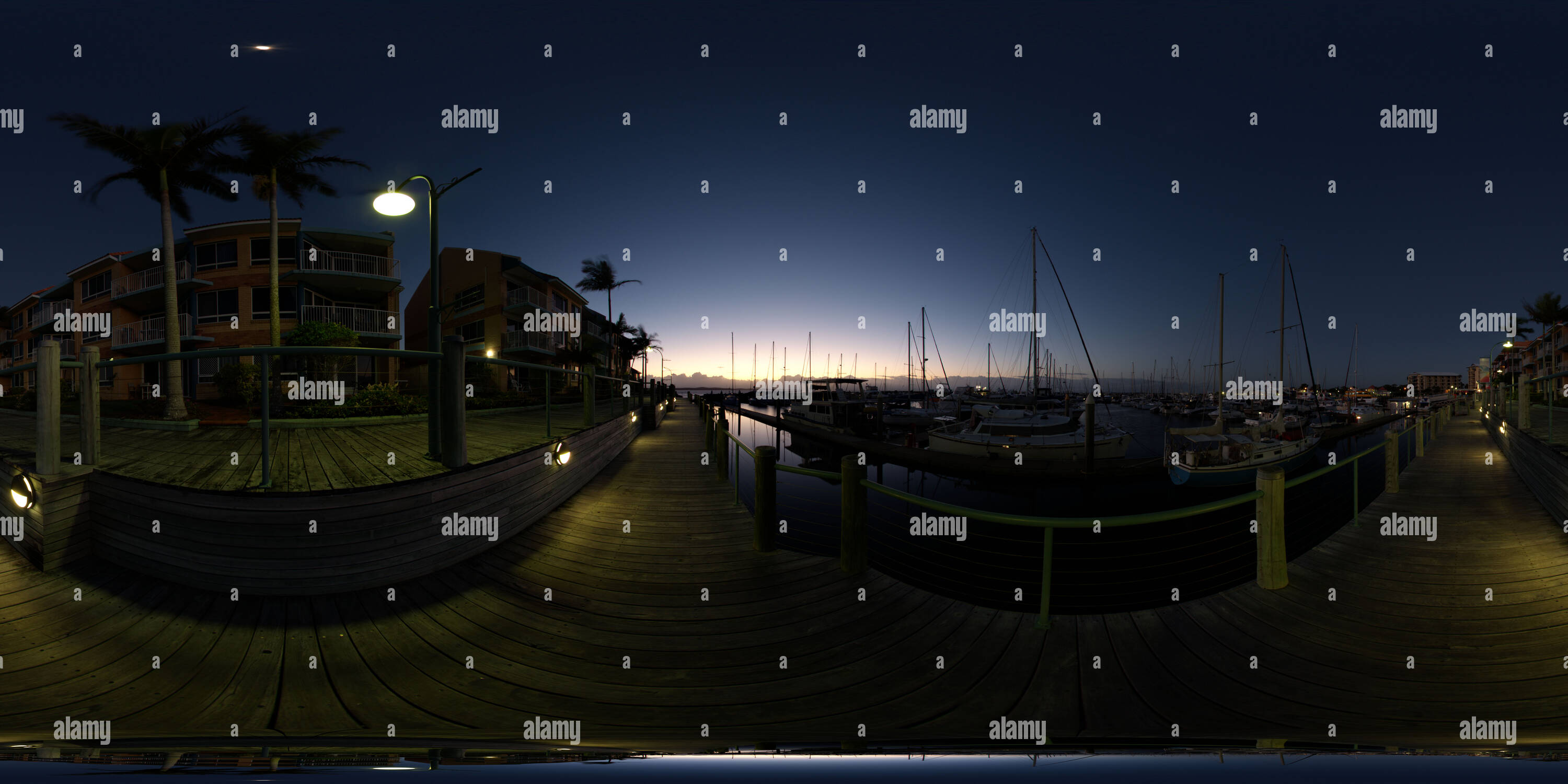 360° view of Hervey Bar Harbour Night 04 - Alamy