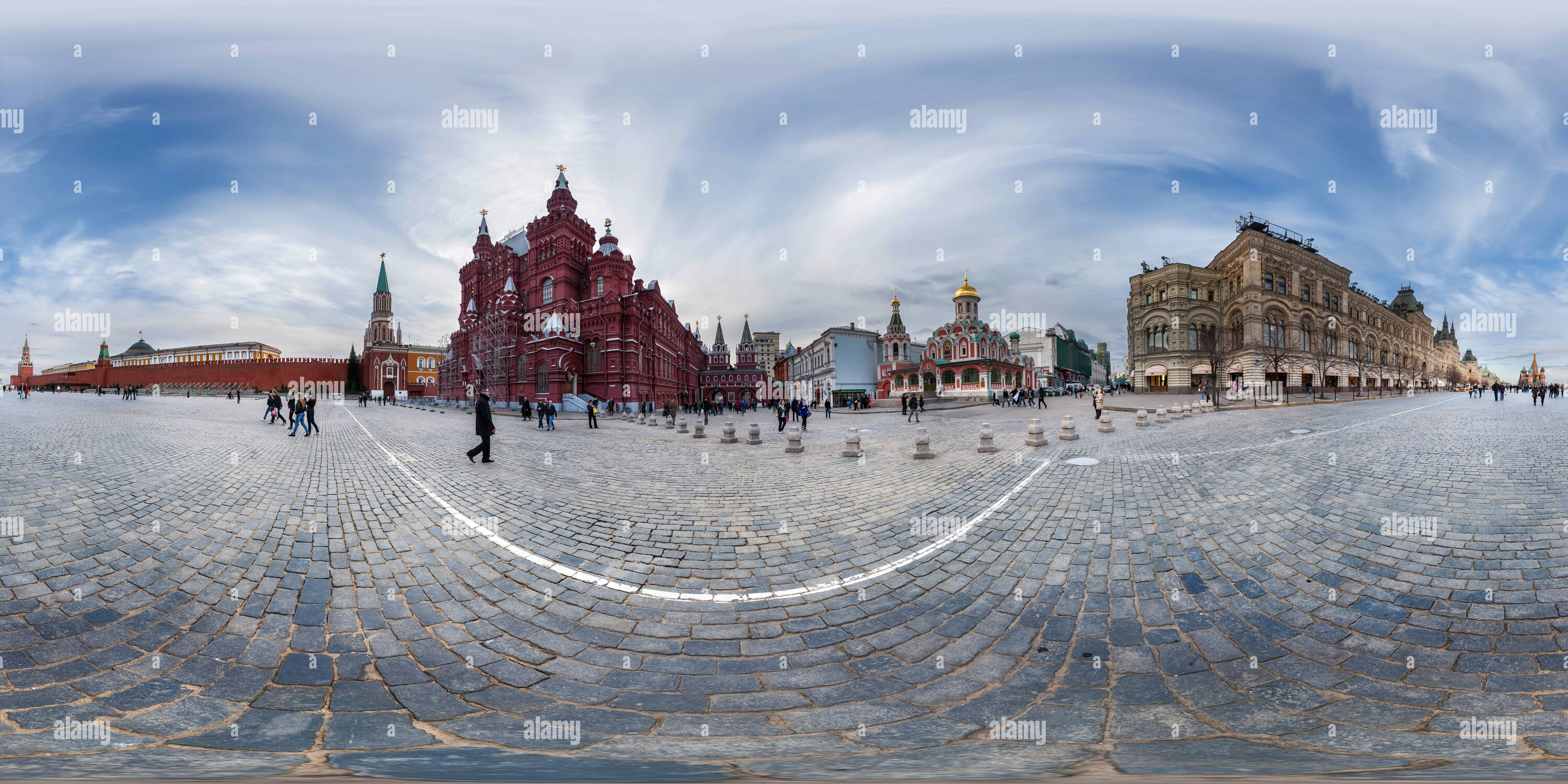 360° view of State Museum and Kazan Cathedral on Red Square - Moscow ...