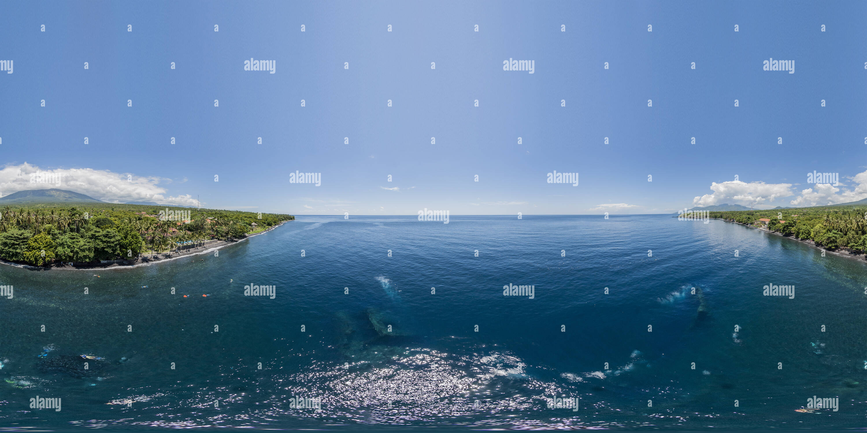 360° view of Liberty ship wreck - aerial panorama - Bali, Tulamben - Alamy