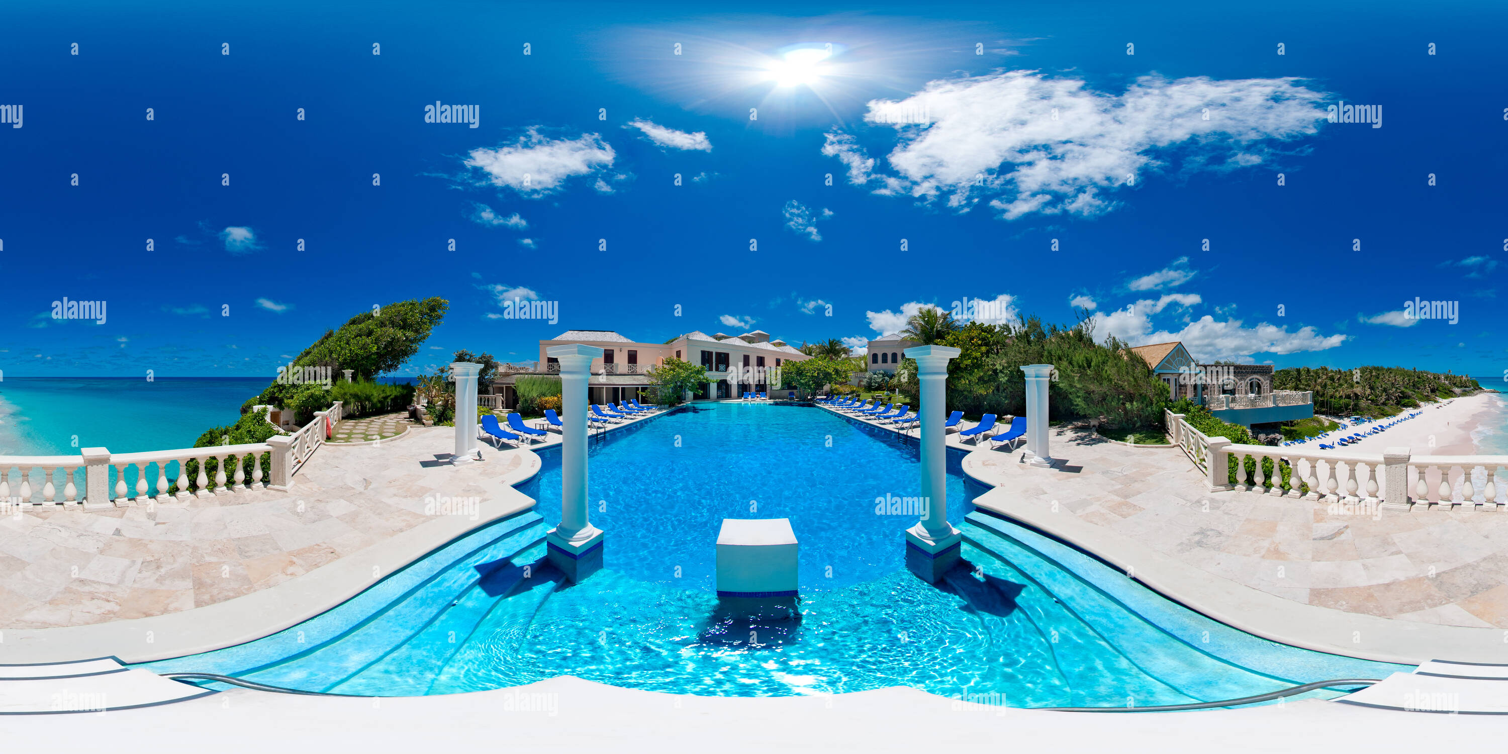 360° view of Crane Hotel - diving board of pool - Alamy