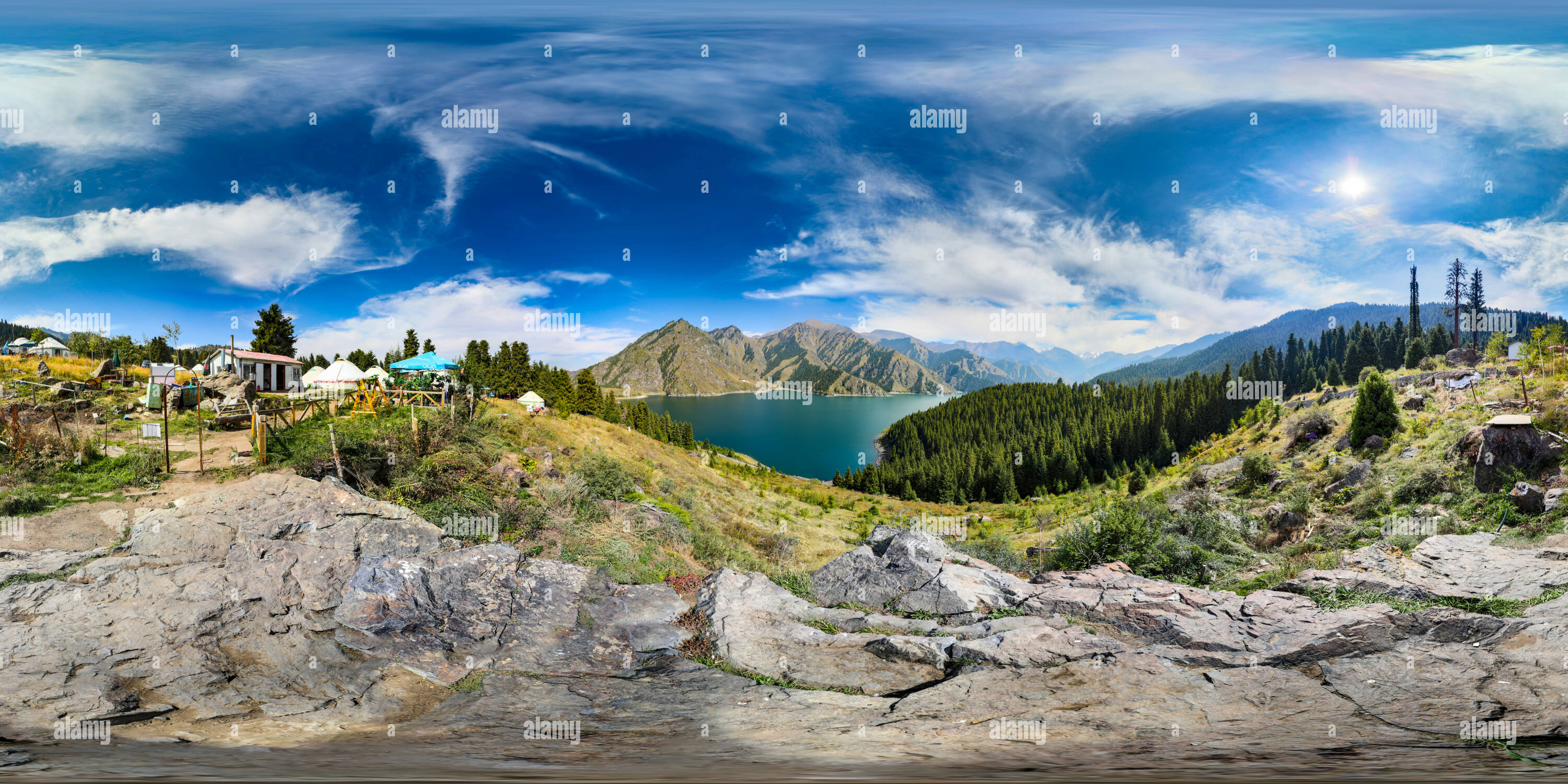 360° view of Heaven Lake of Celestial Mountains - Alamy