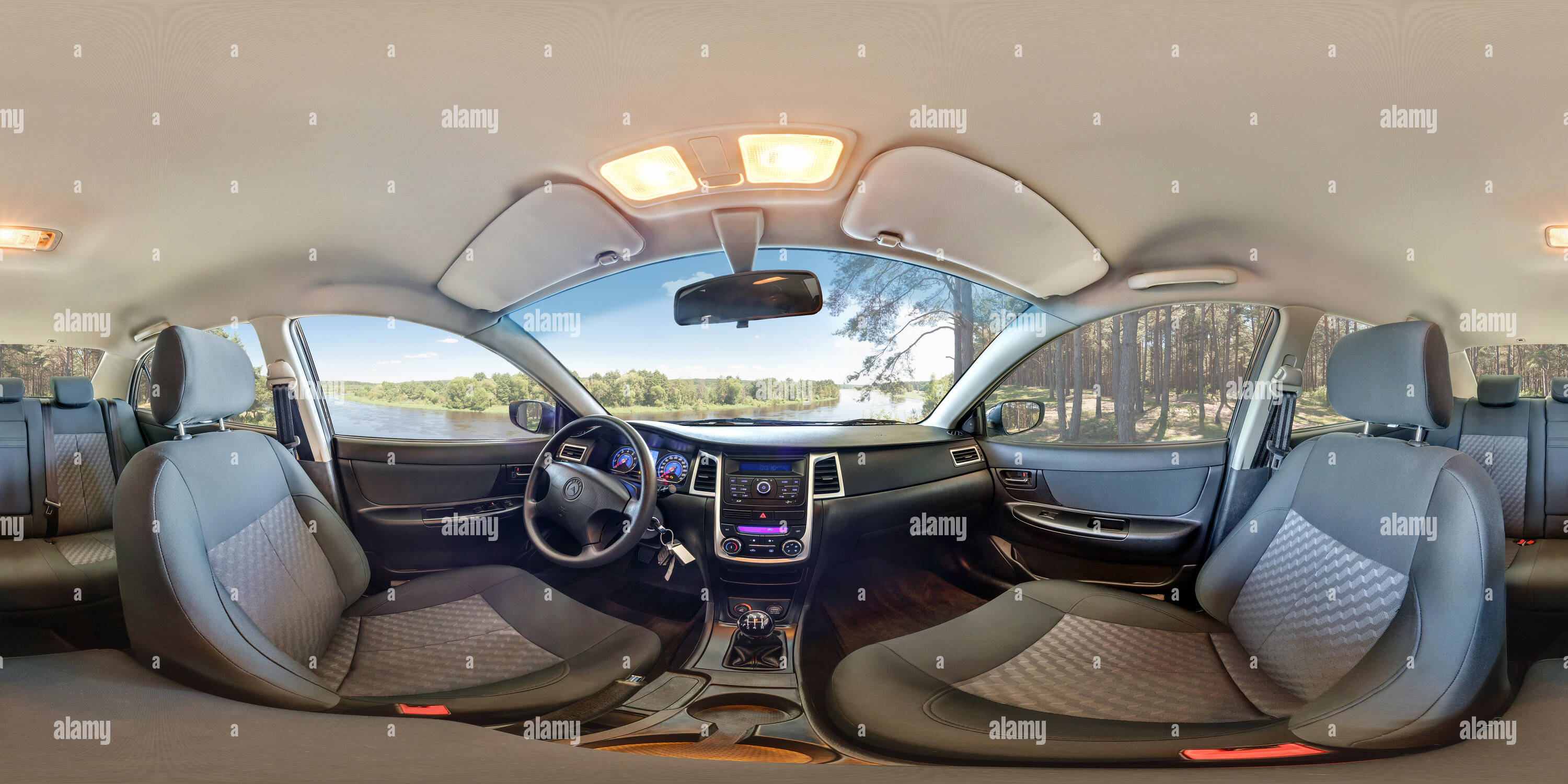 360° view of SMORGON, BELARUS - MAY 3, 2014: Full 360 equirectangular ...