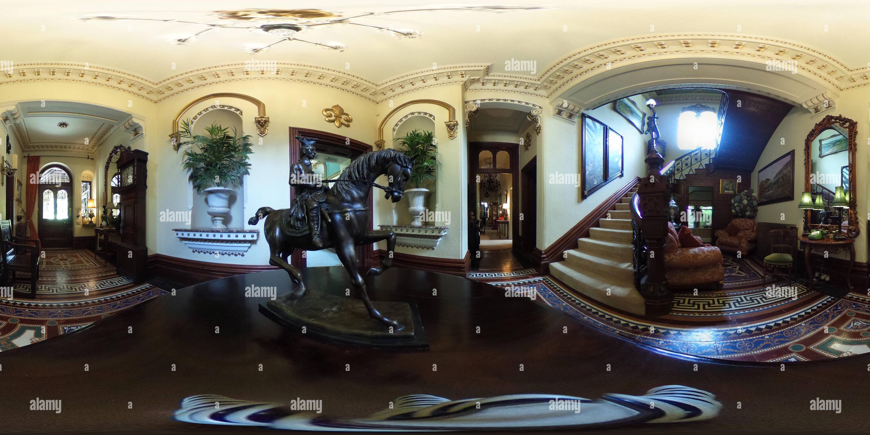 360° view of Interior panoramic photo at Abbey Cwm Hir Hall - Alamy