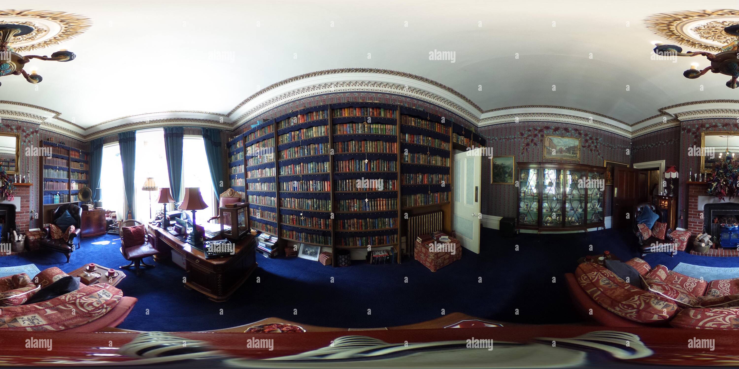 360° view of Interior panoramic photo at Abbey Cwm Hir Hall - Alamy