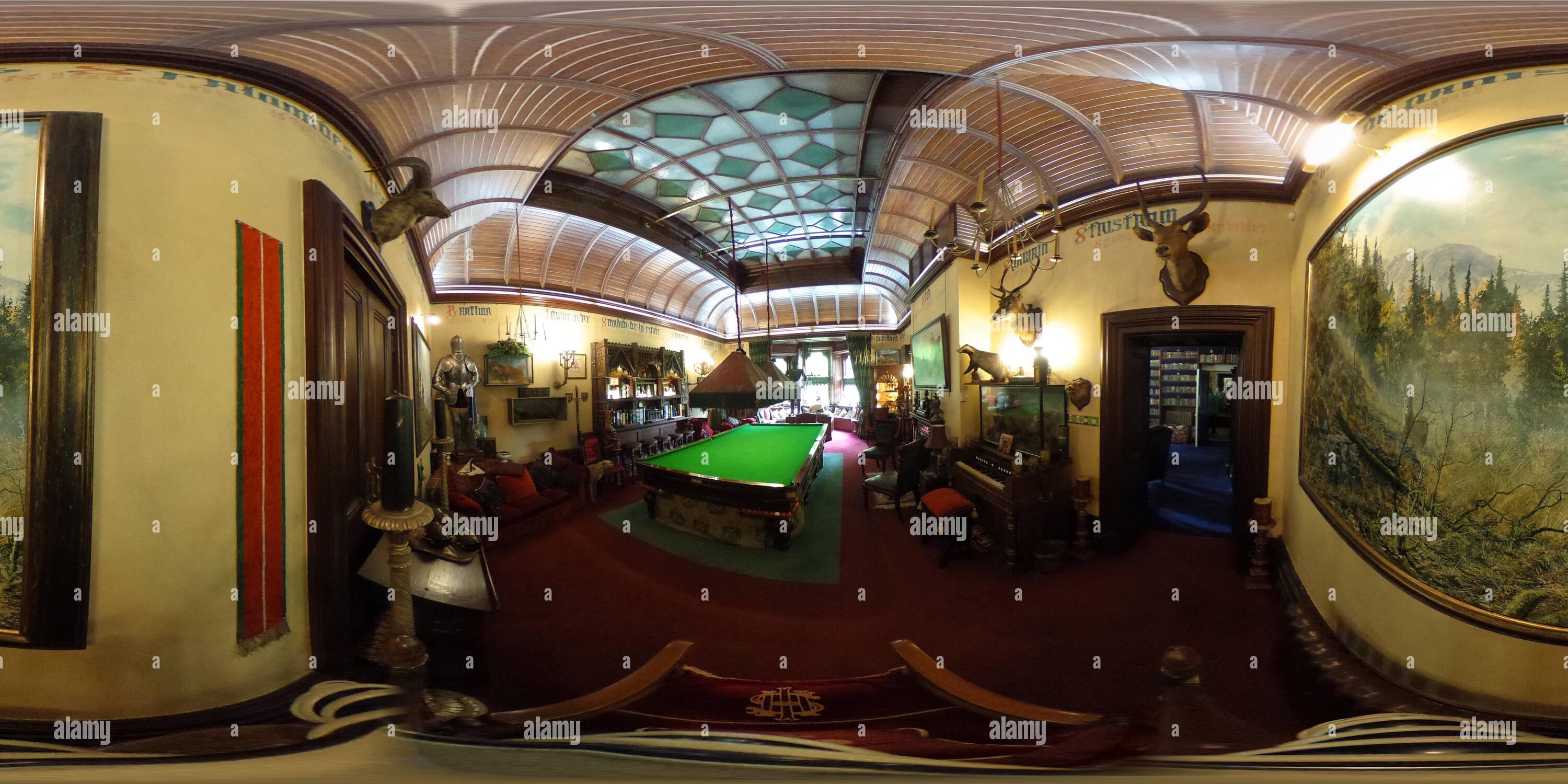 360° view of Interior panoramic photo at Abbey Cwm Hir Hall - Alamy