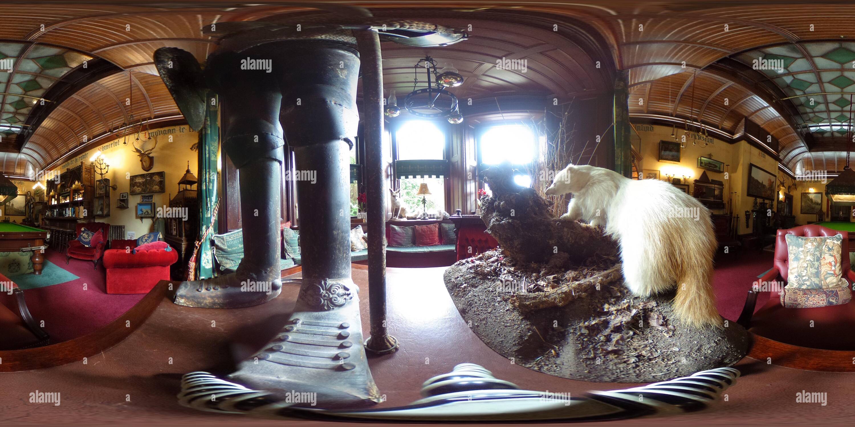 360° view of Interior panoramic photo at Abbey Cwm Hir Hall - Alamy