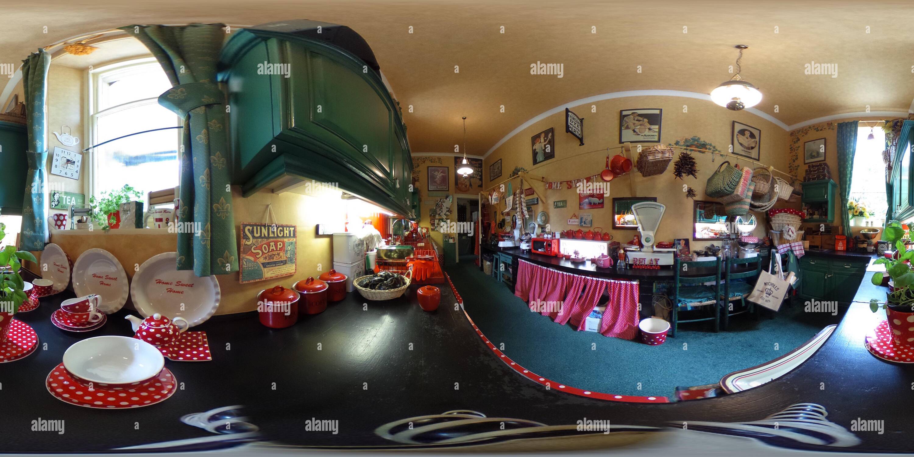 360° view of Interior panoramic photo at Abbey Cwm Hir Hall - Alamy