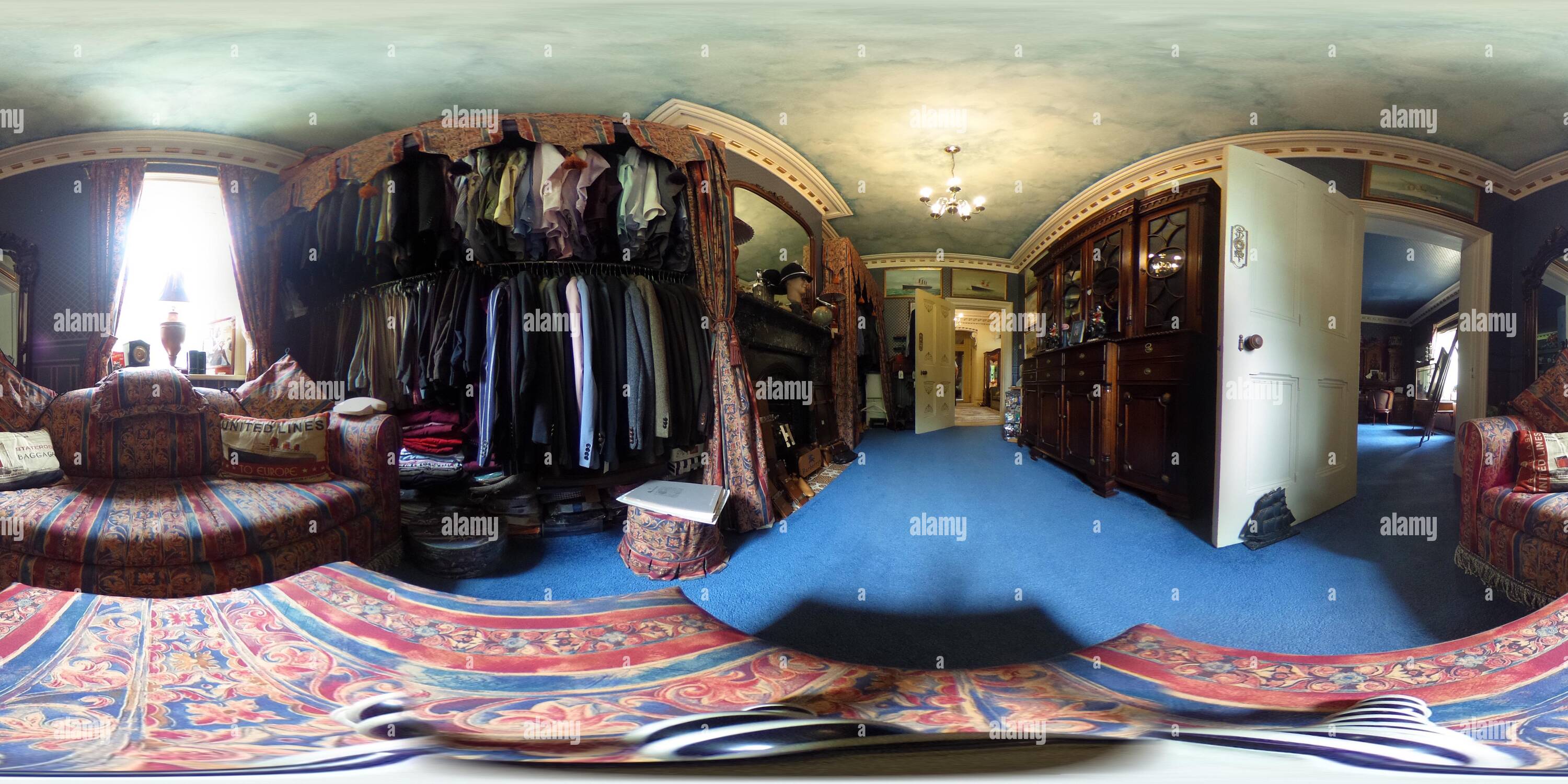 360° view of Interior panoramic photo at Abbey Cwm Hir Hall - Alamy