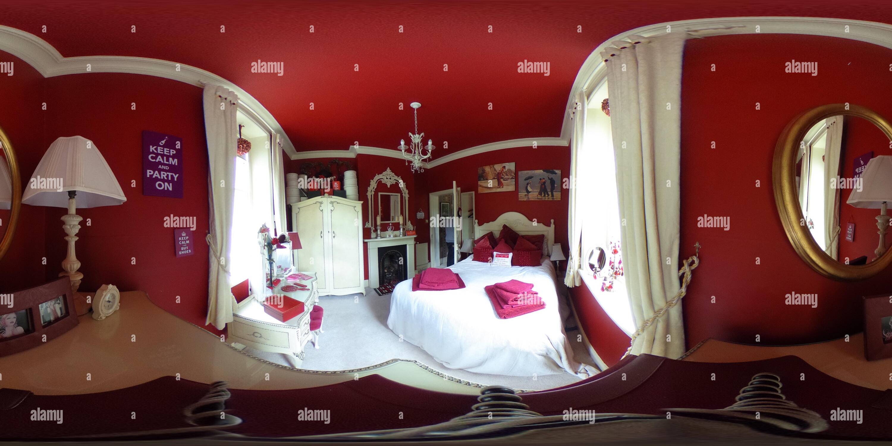 360° view of Interior panoramic photo at Abbey Cwm Hir Hall - Alamy