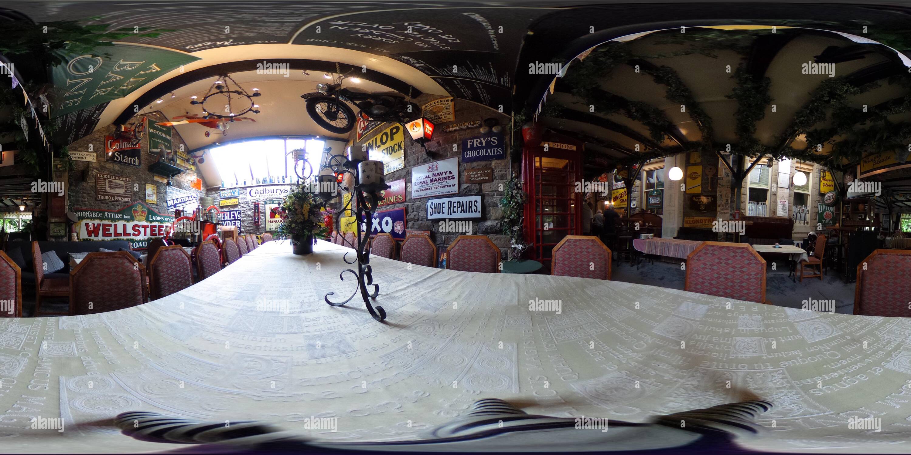 360° view of Interior panoramic photo at Abbey Cwm Hir Hall - Alamy