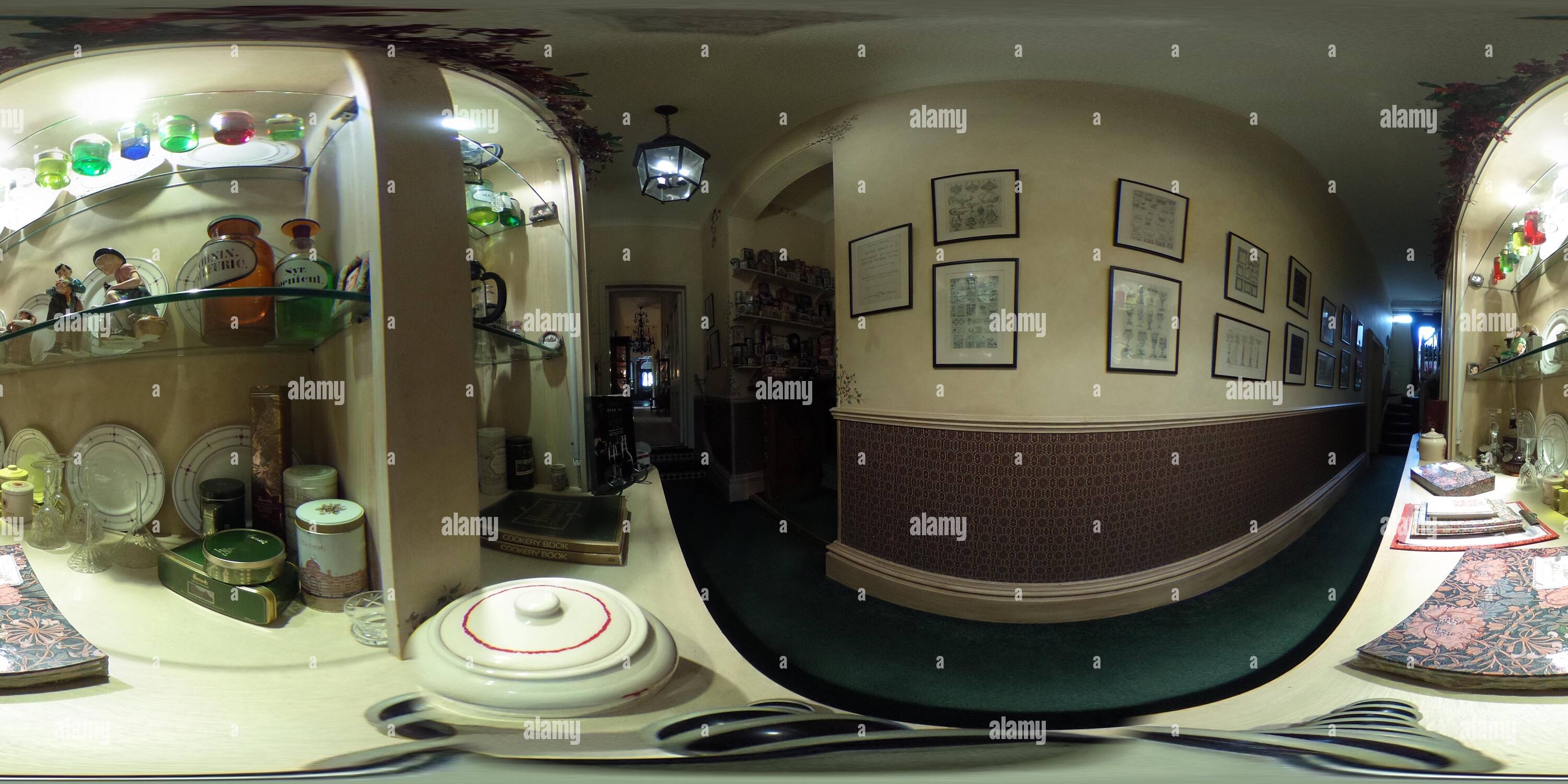 360° view of Interior panoramic photo at Abbey Cwm Hir Hall - Alamy