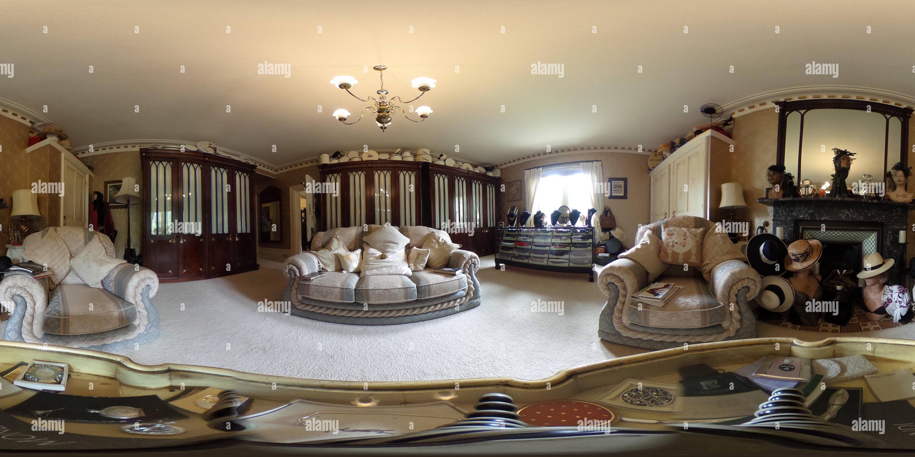 360° view of Interior panoramic photo at Abbey Cwm Hir Hall - Alamy