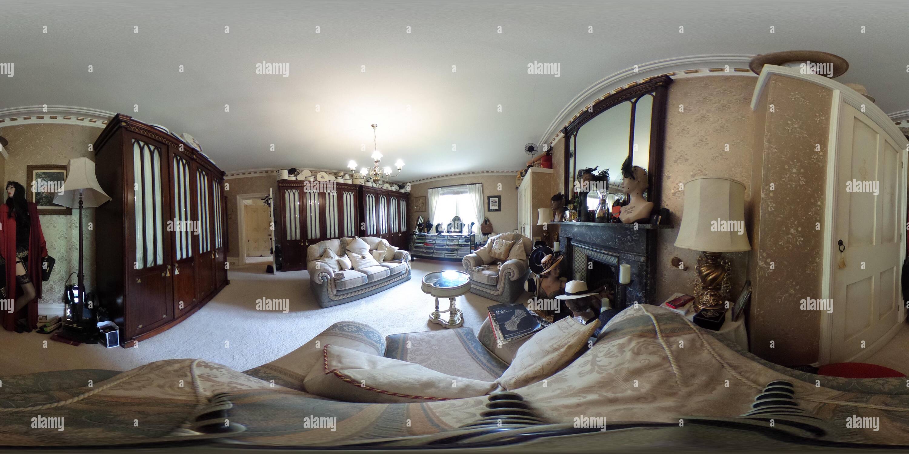 360° view of Interior panoramic photo at Abbey Cwm Hir Hall - Alamy