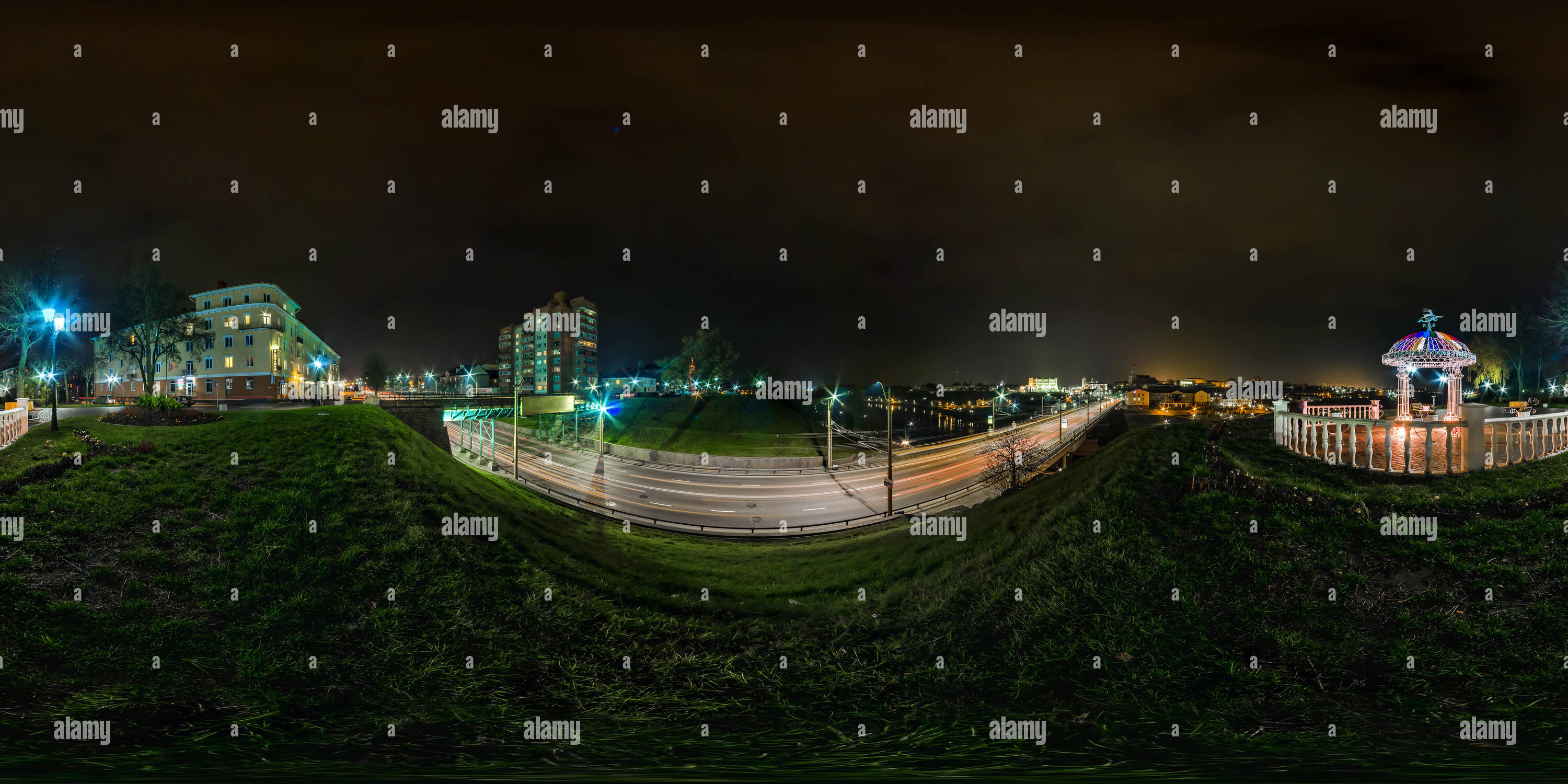 360° view of full seamless spherical night panorama 360 degrees angle ...