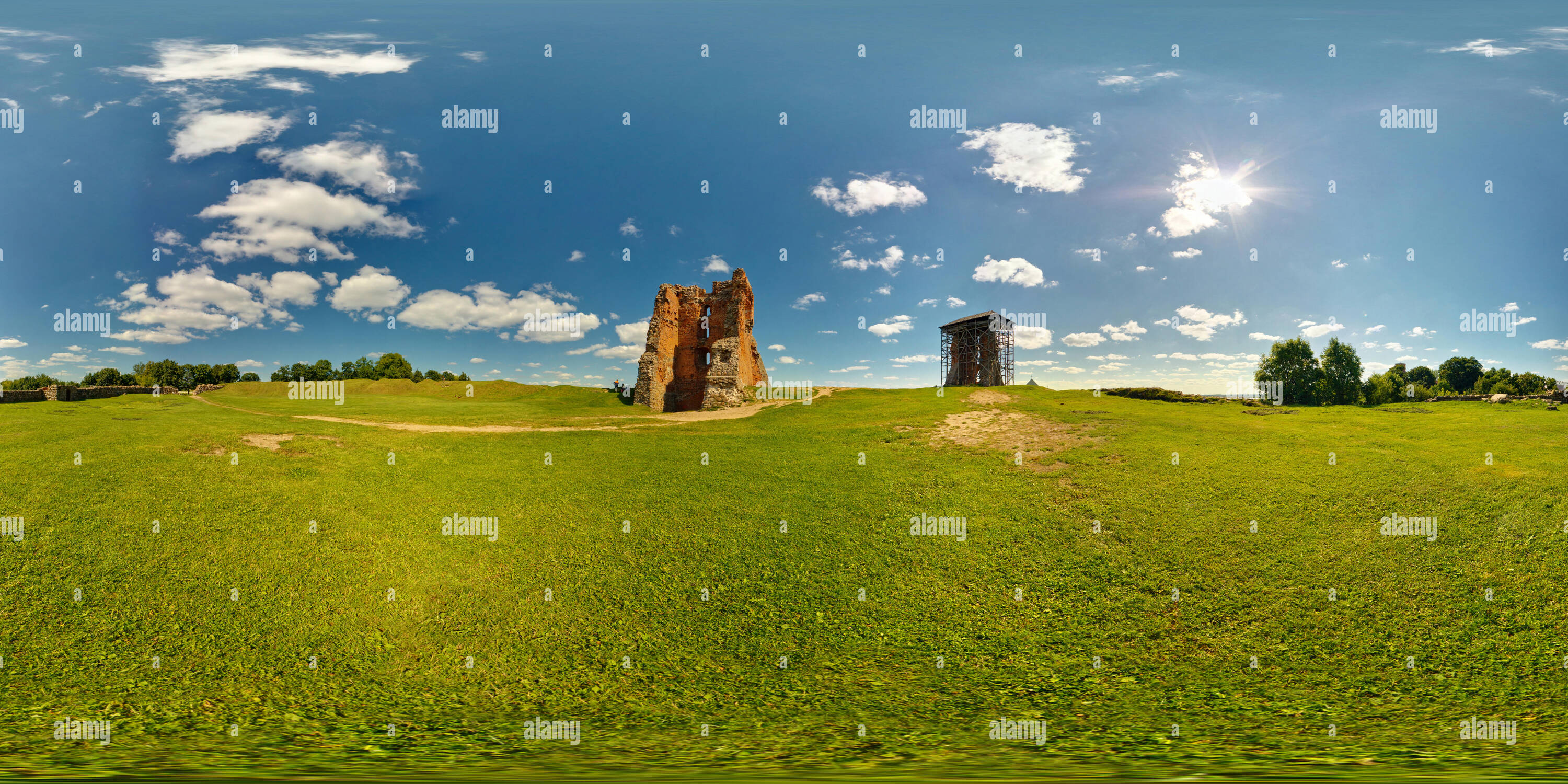 360° view of full 360 panorama in equirectangular equidistant spherical ...