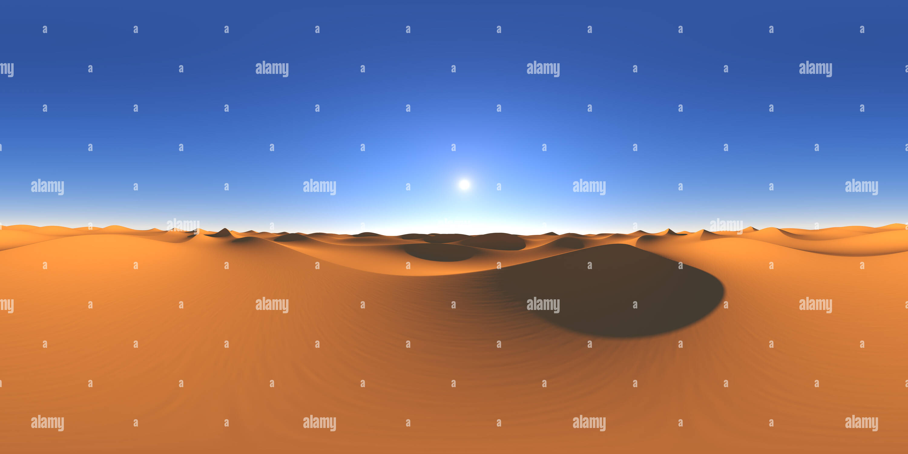 360° view of San dunes in the hot desert panorama - Alamy