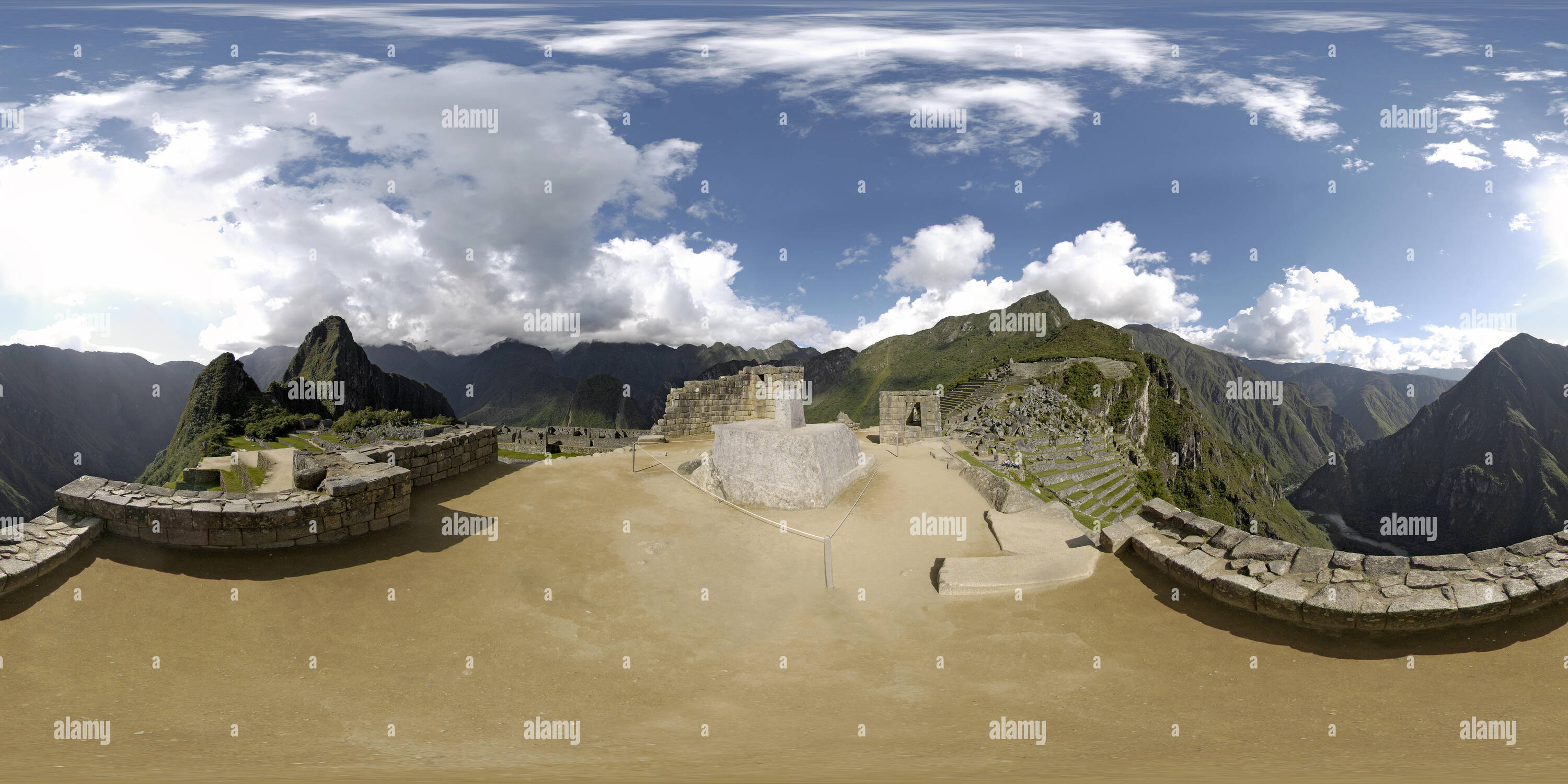 360° view of The Intihuatana (Sun-dial) at Machu Picchu, Peru - Alamy