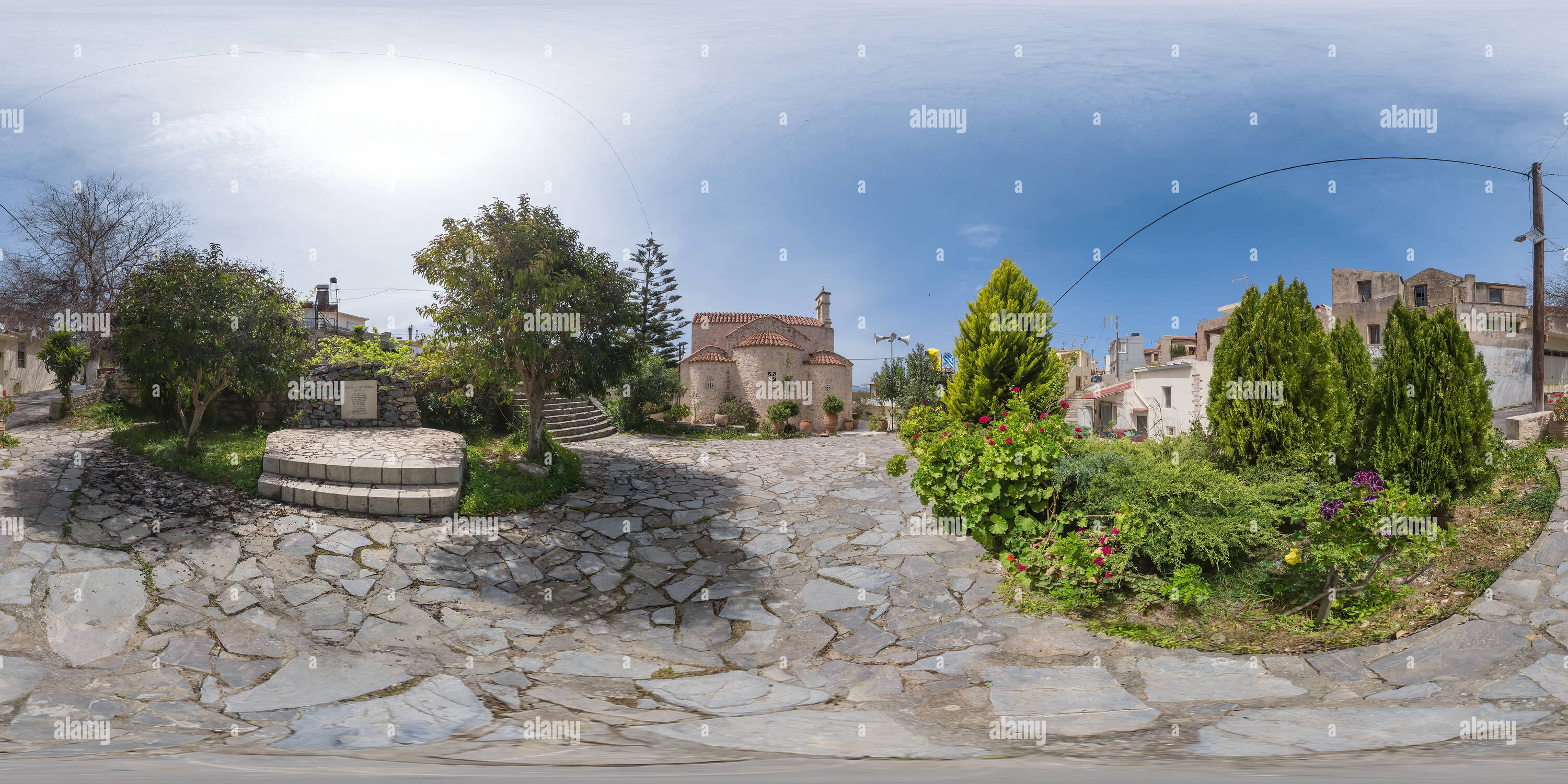360° view of Stamni Village at Episkopi- Main Square's Memorial ...