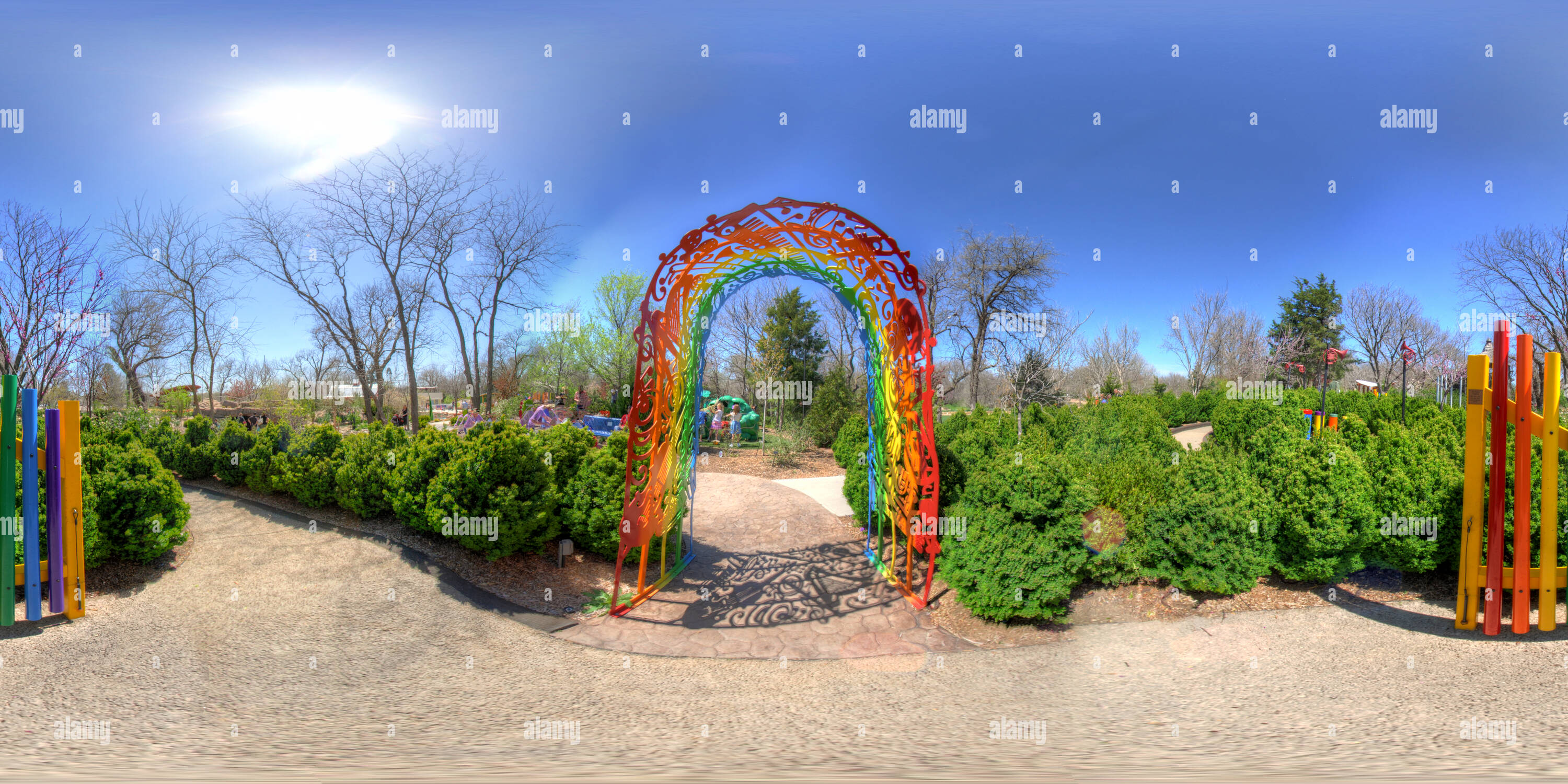 360° view of Rainbow gate at the music maze - Alamy
