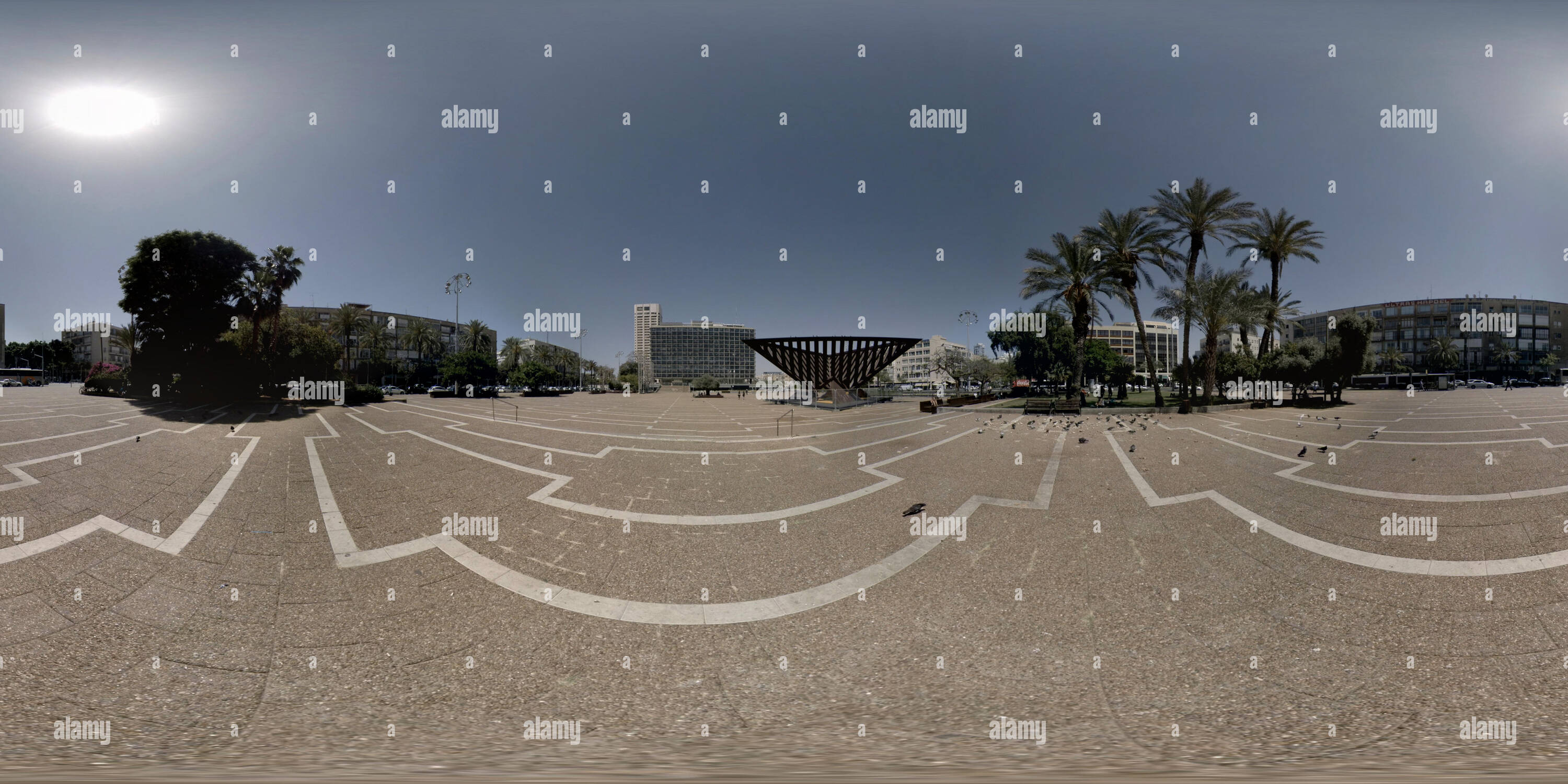 360° view of Tel Aviv skyline: Tel Aviv skyline: Rabin Sq and Tel Aviv ...