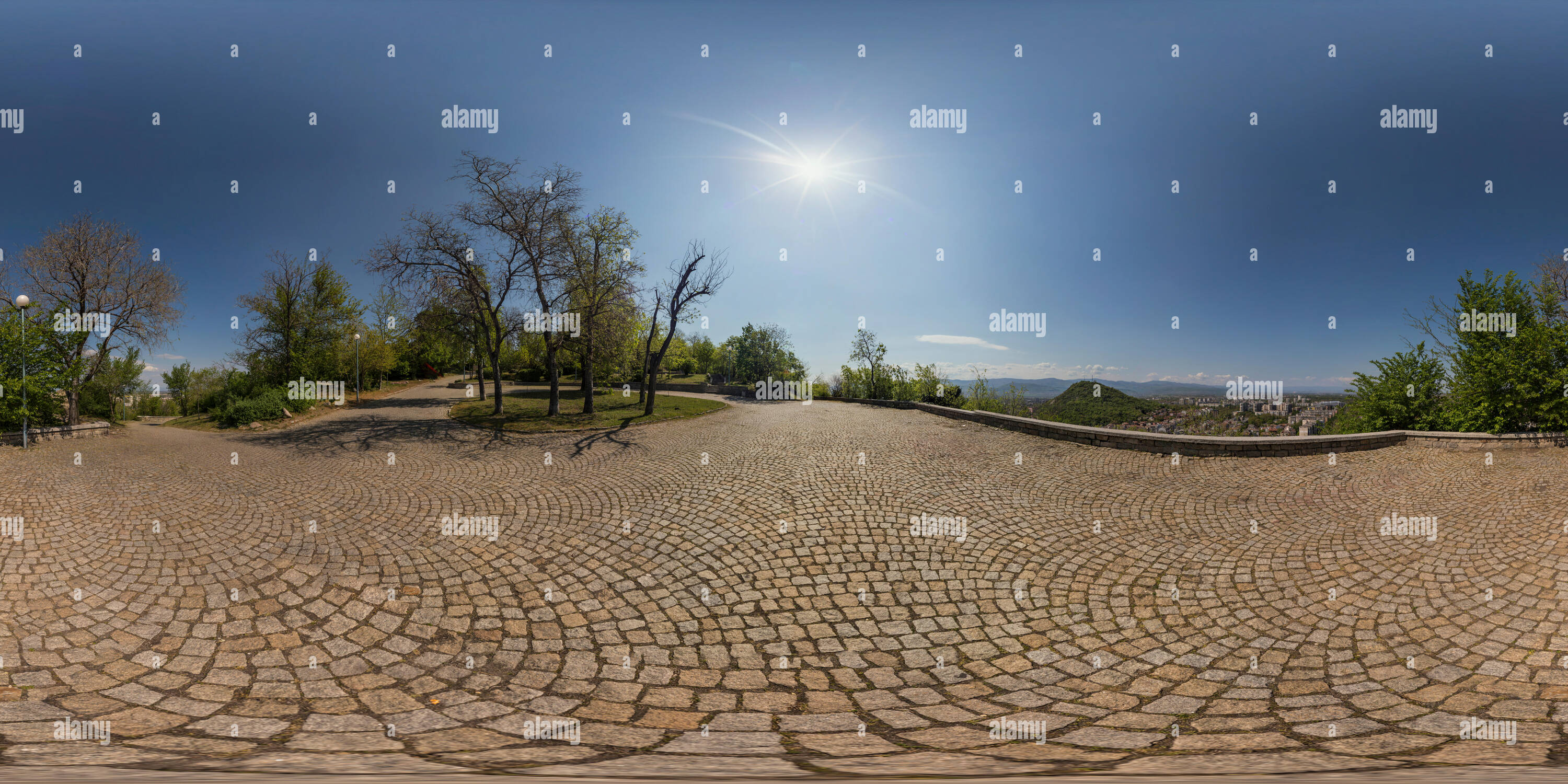 360° view of 380 by 180 degrees spherical panorama of the small ...
