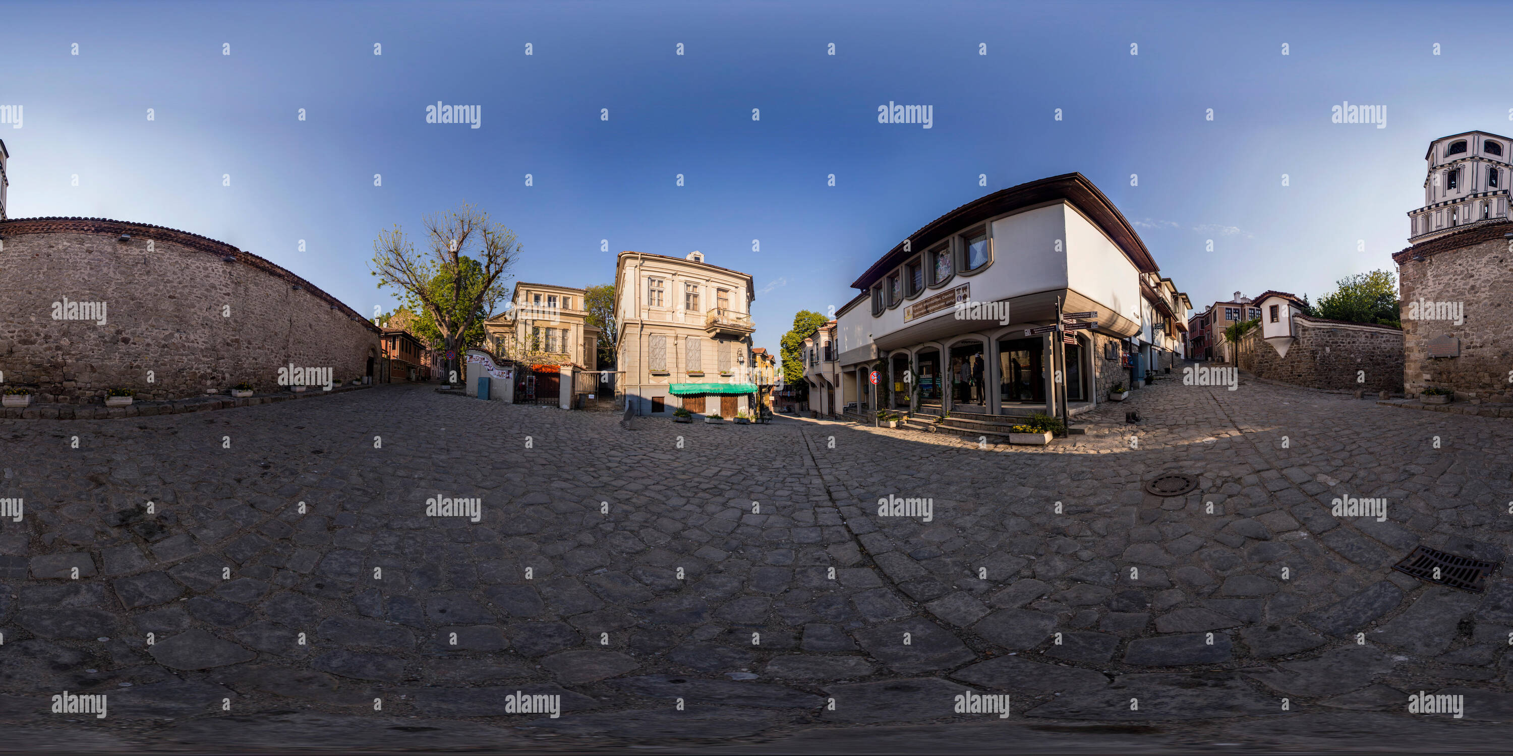 360° view of PLOVDIV, BULGARIA - MAY 22, 2017 - 380 by 180 degrees ...