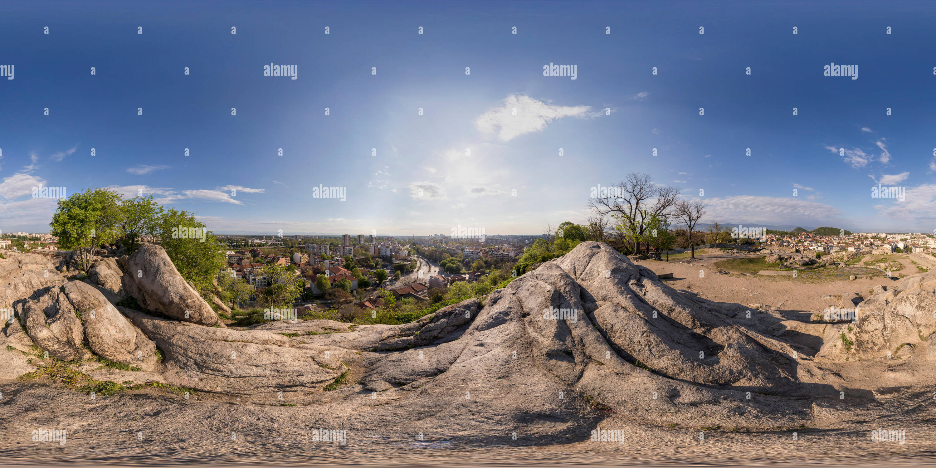 360° view of 380 by 180 degrees spherical panorama of Nebet tepe - one ...