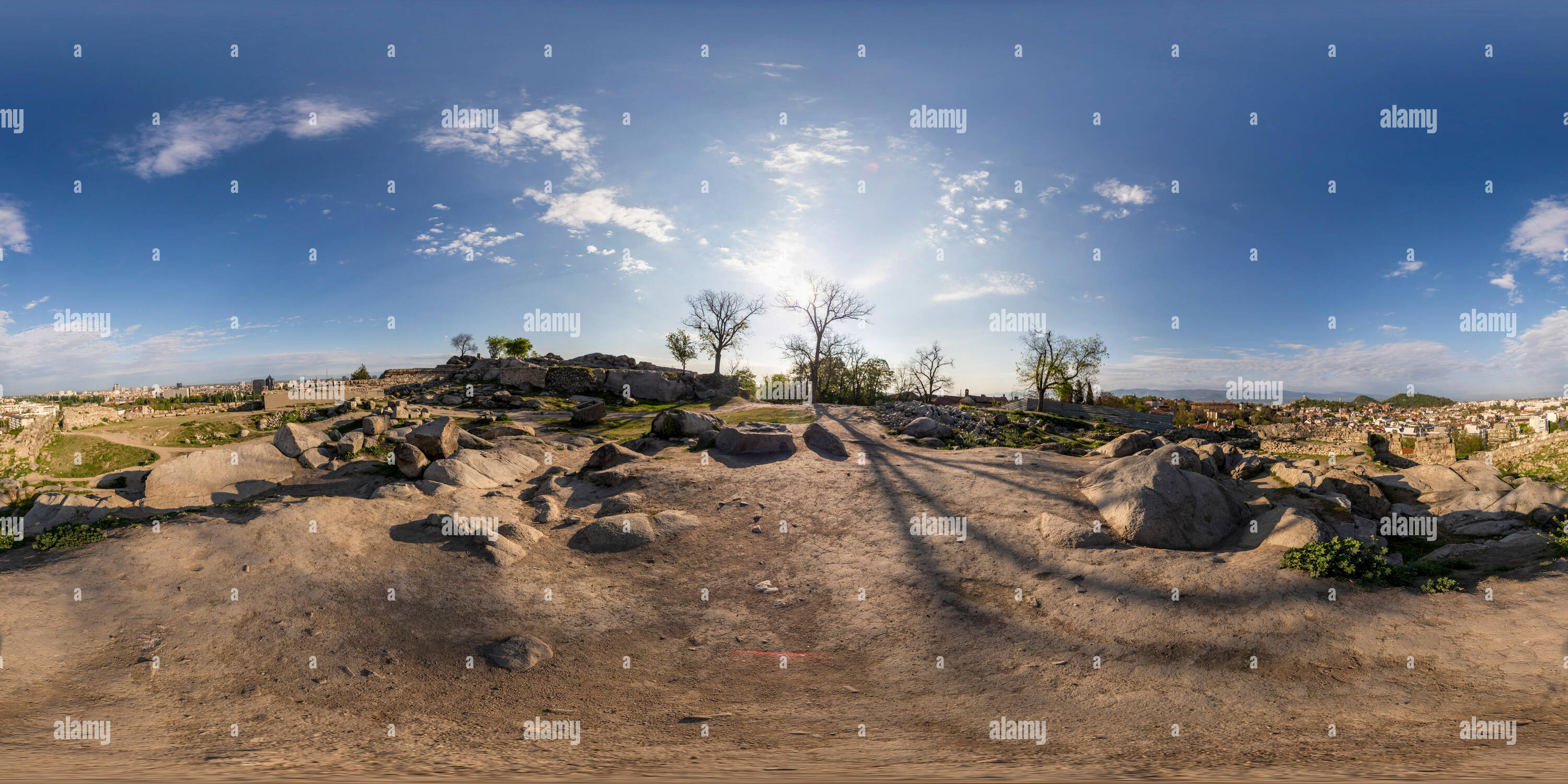 360° view of 380 by 180 degrees spherical panorama of Nebet tepe - one ...