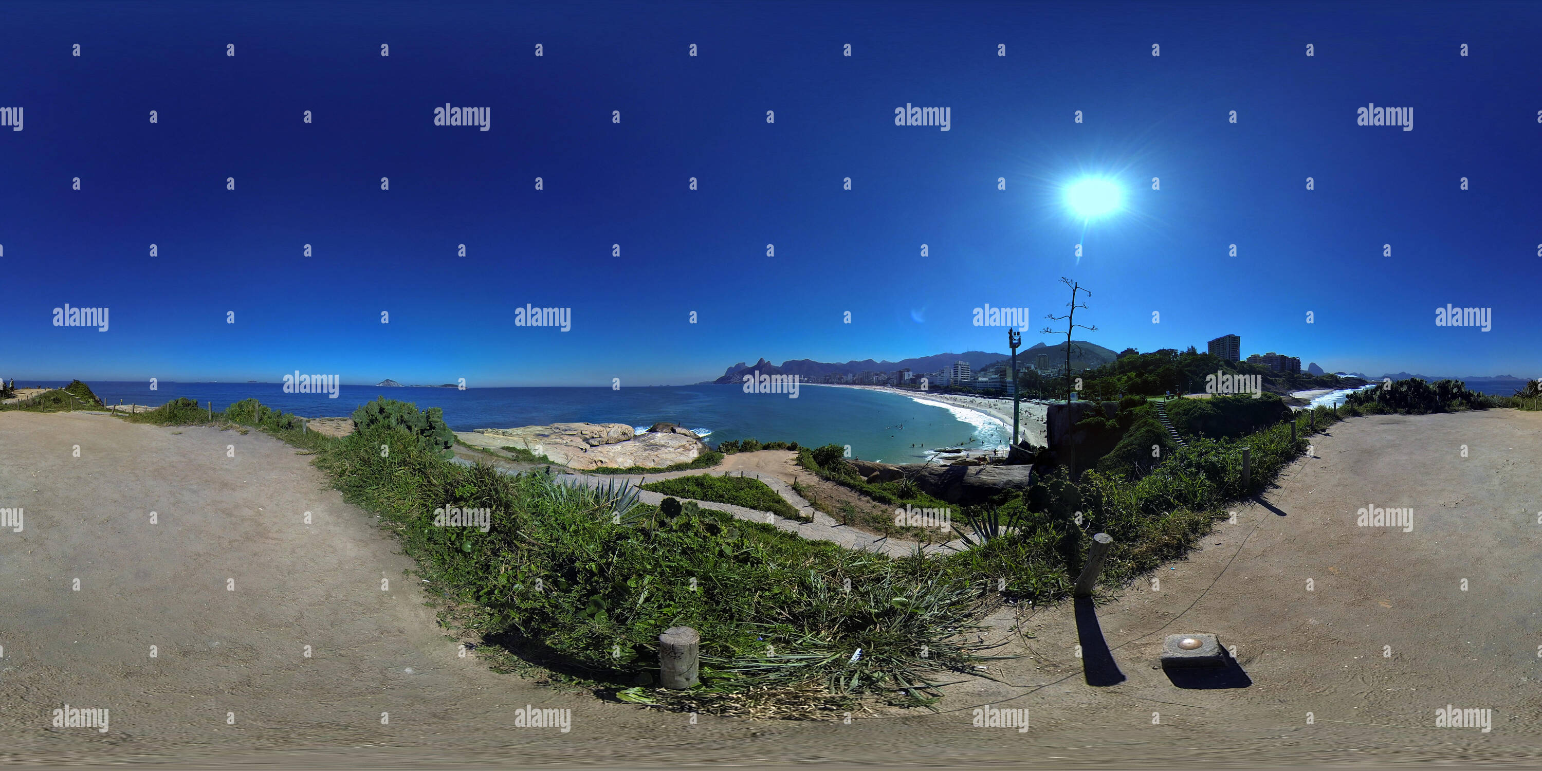 360° view of View from rock of Copacabana Beach Rio de Janeiro, Brazil ...