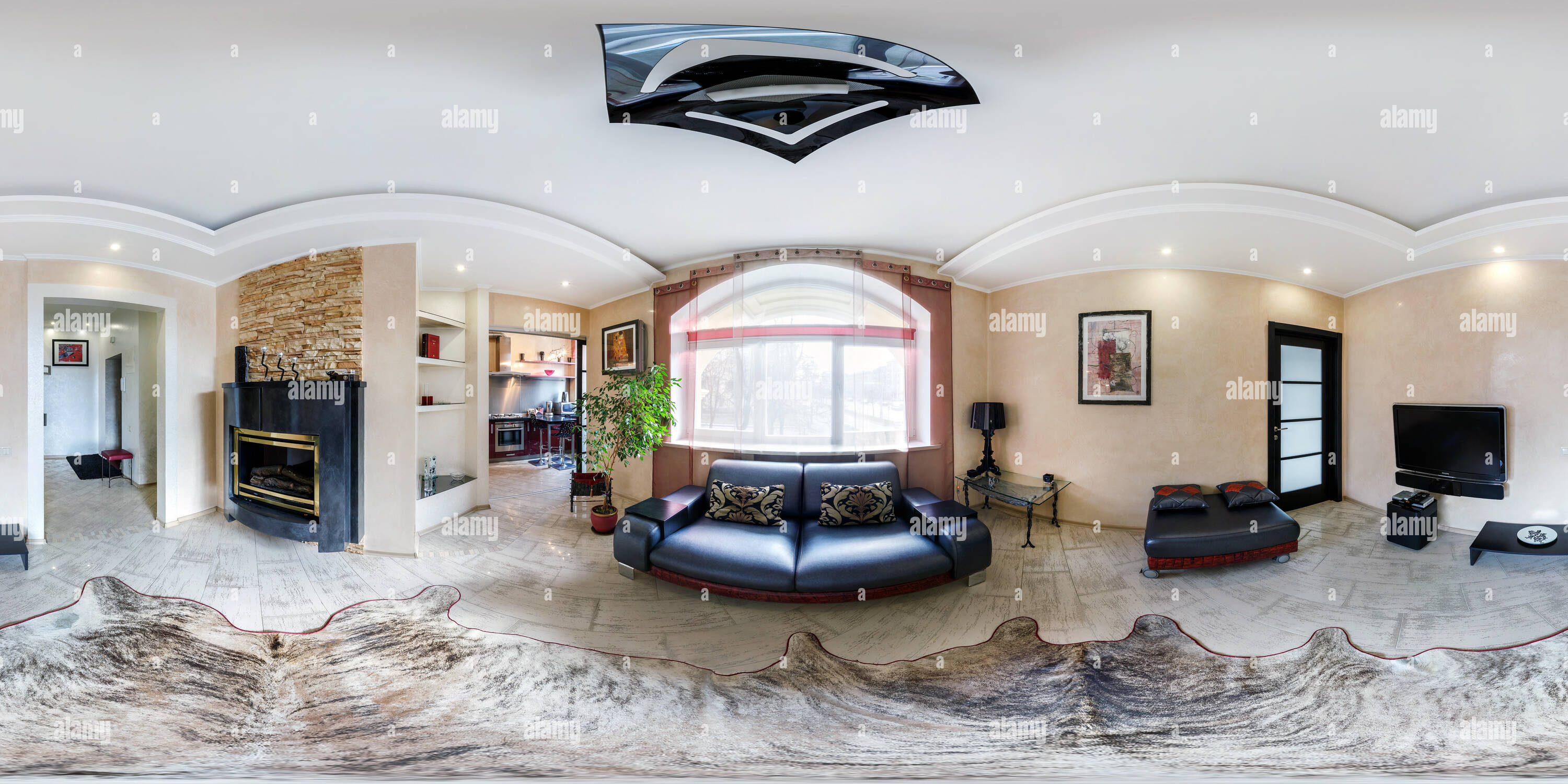 360° view of MINSK, BELARUS - MARCH 27, 2014: Full spherical 360 ...